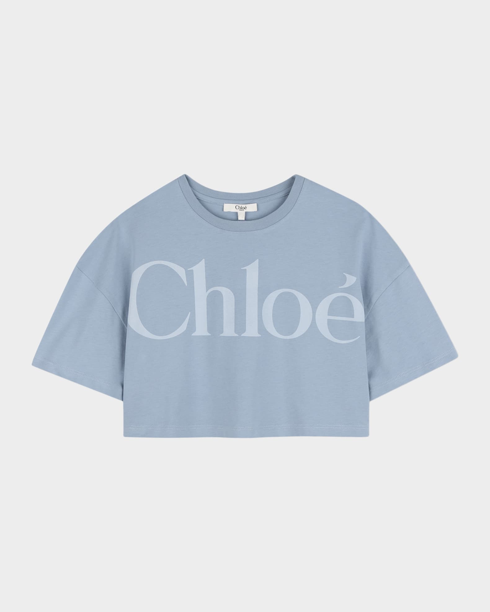 Chloe Girl's Logo Short-Sleeve Crop T-Shirt, Size 4-14 | Neiman Marcus