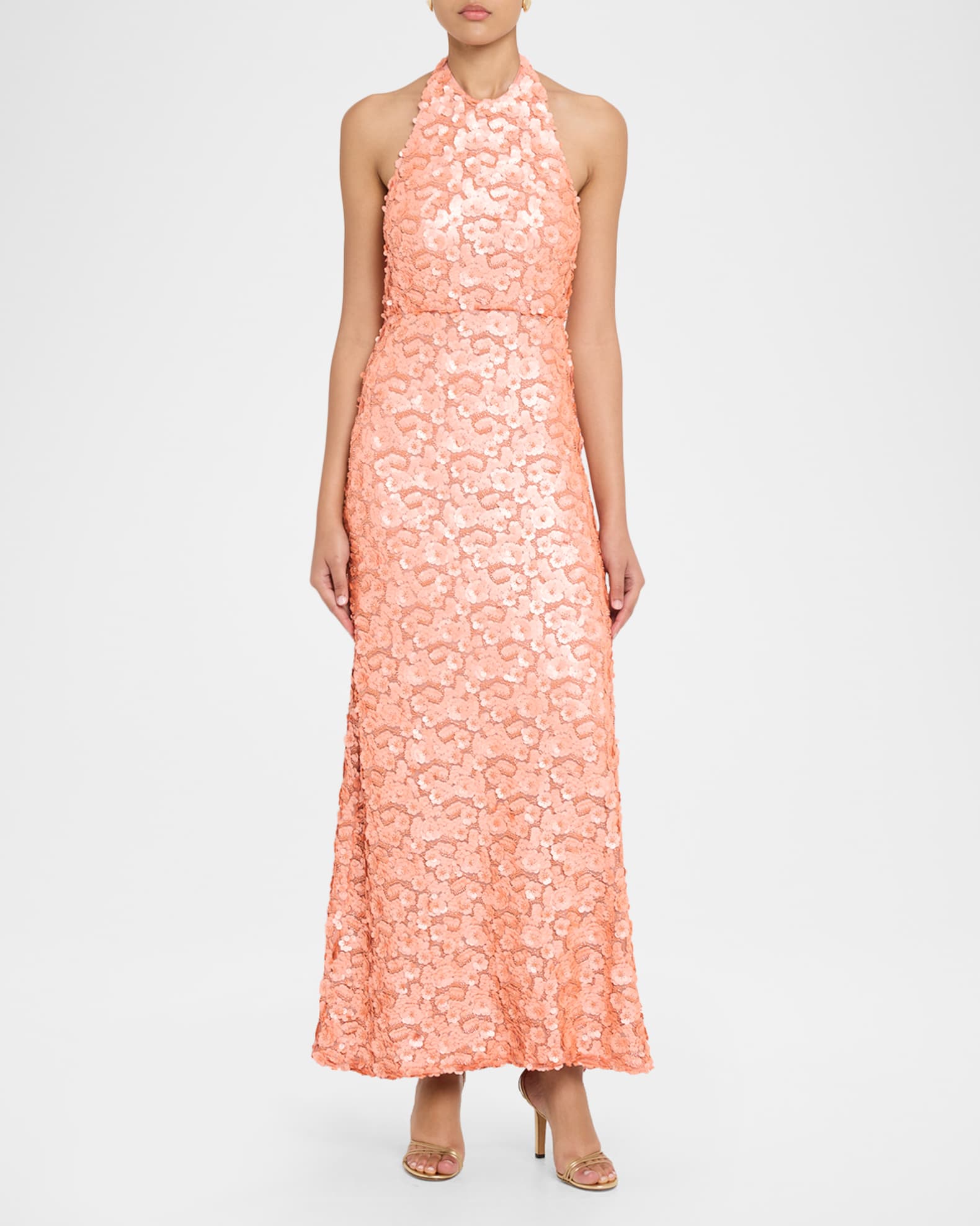 Ramy Brook Kinsley Floral Sequin Halter Gown | Neiman Marcus