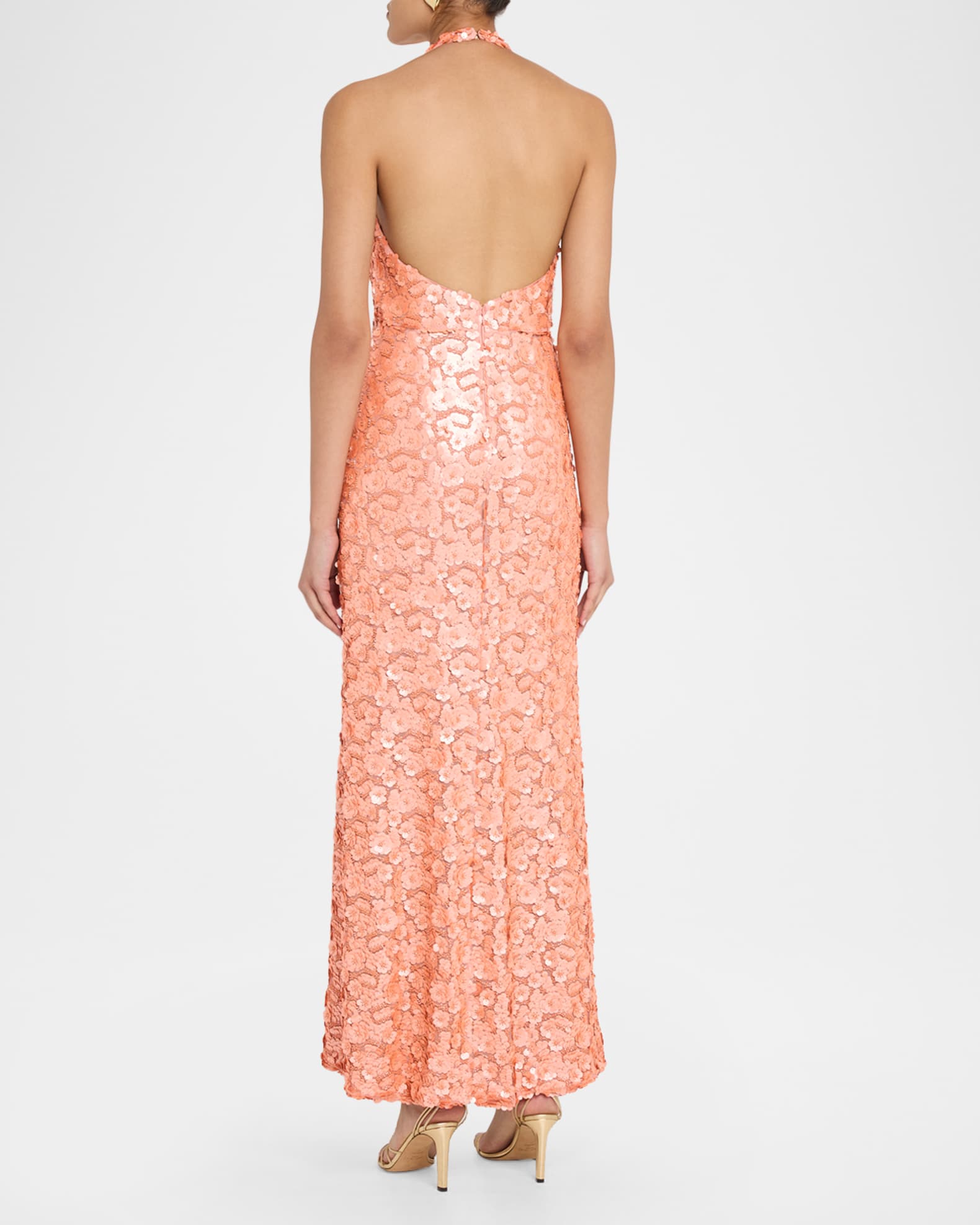 Ramy Brook Kinsley Floral Sequin Halter Gown | Neiman Marcus