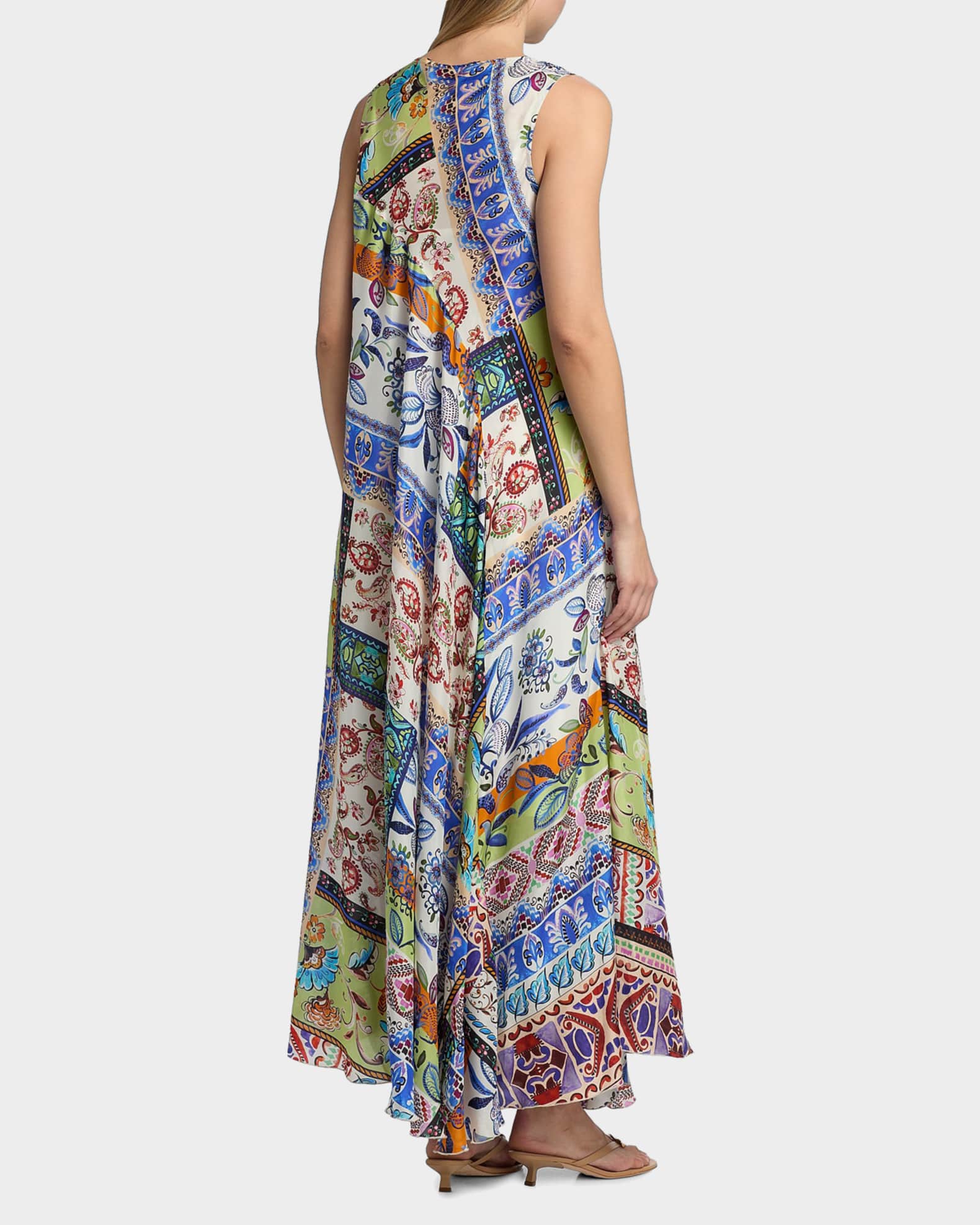 Johnny Was Armeria Floral-Print Silk Maxi Dress | Neiman Marcus