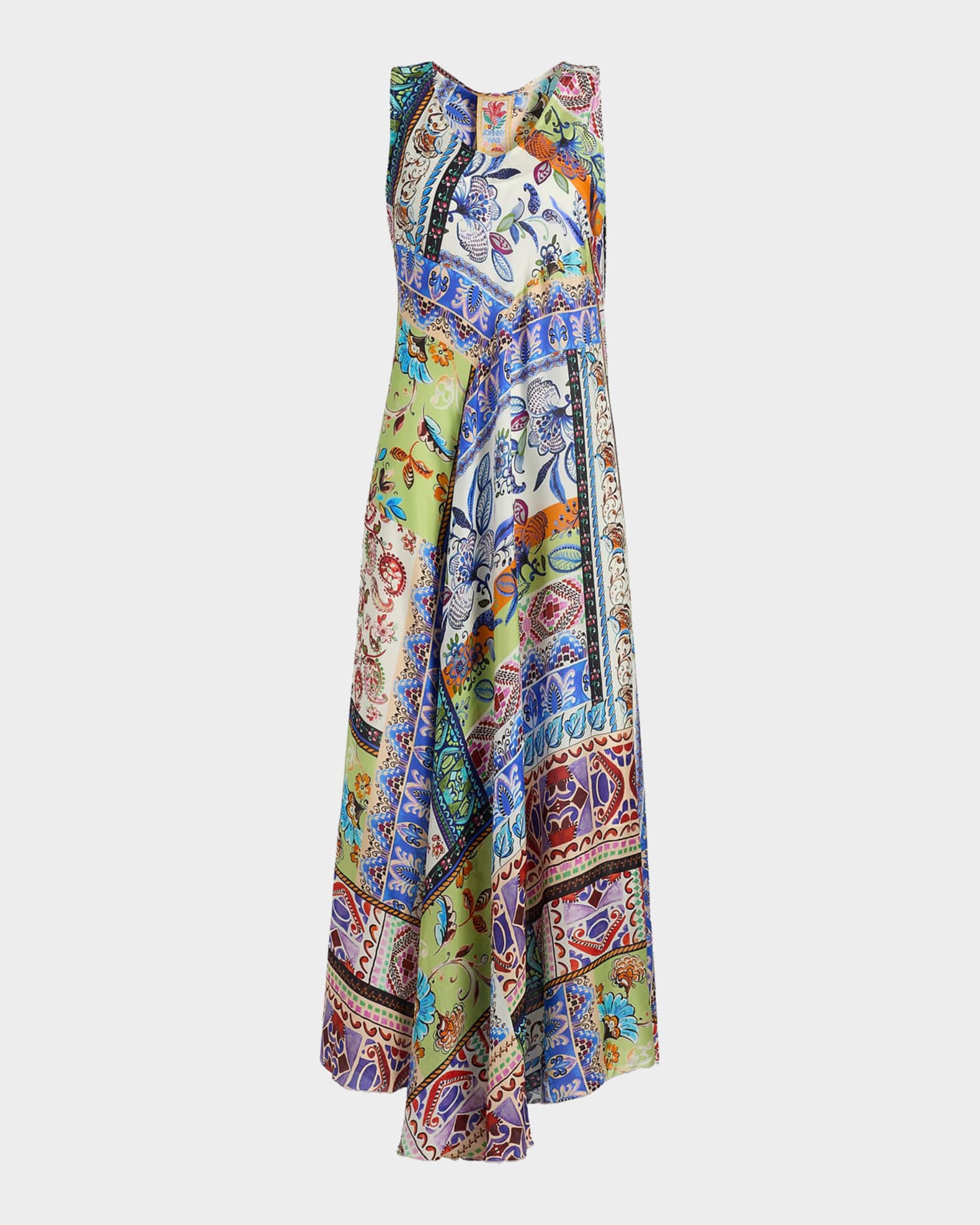 Johnny Was Armeria Floral-Print Silk Maxi Dress | Neiman Marcus