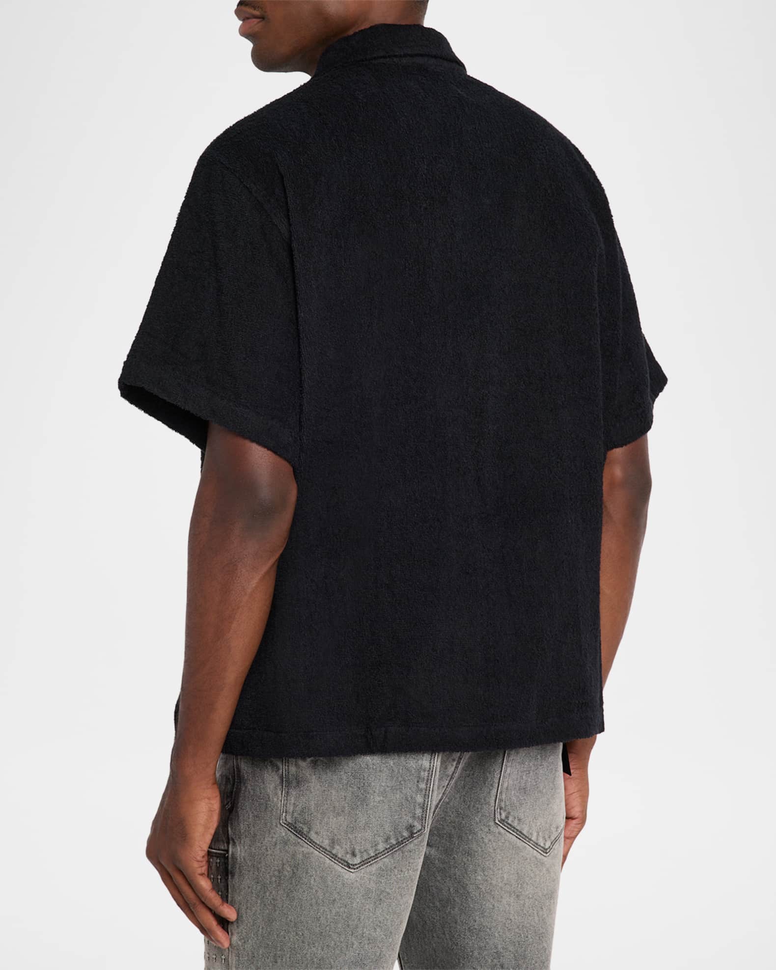 RTA Men's Chaparral Nathan Cotton Terry Camp Shirt | Neiman Marcus
