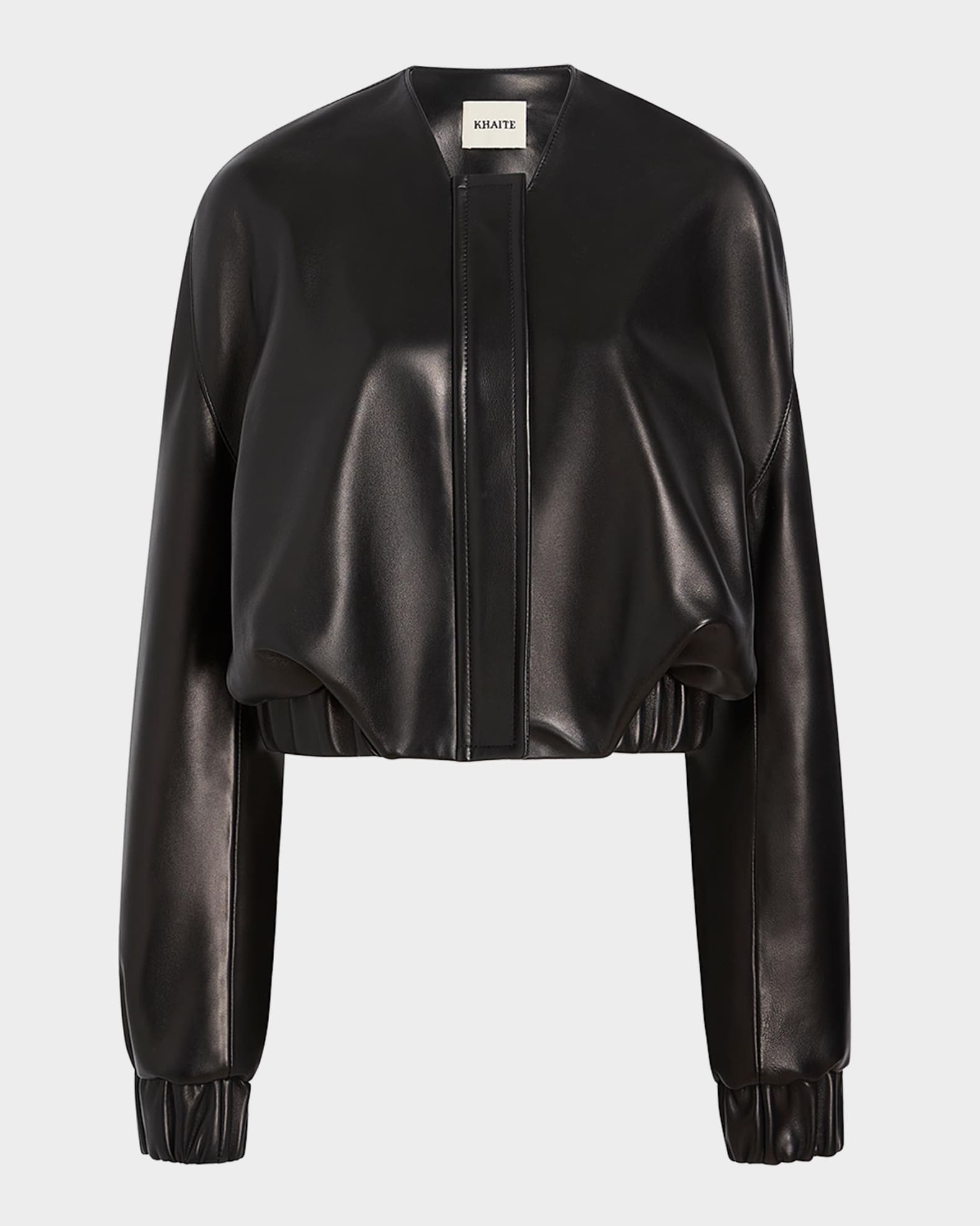 Khaite Cordan Leather Bubble Jacket | Neiman Marcus