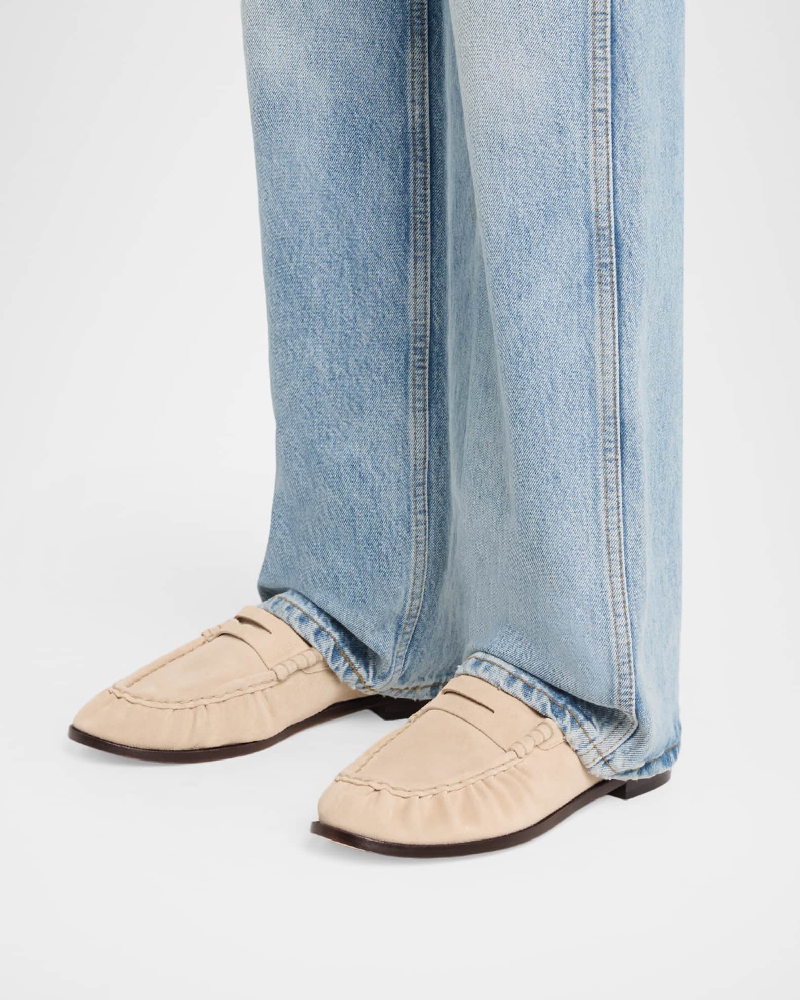Rag & Bone Lexi Suede Penny Loafers | Neiman Marcus