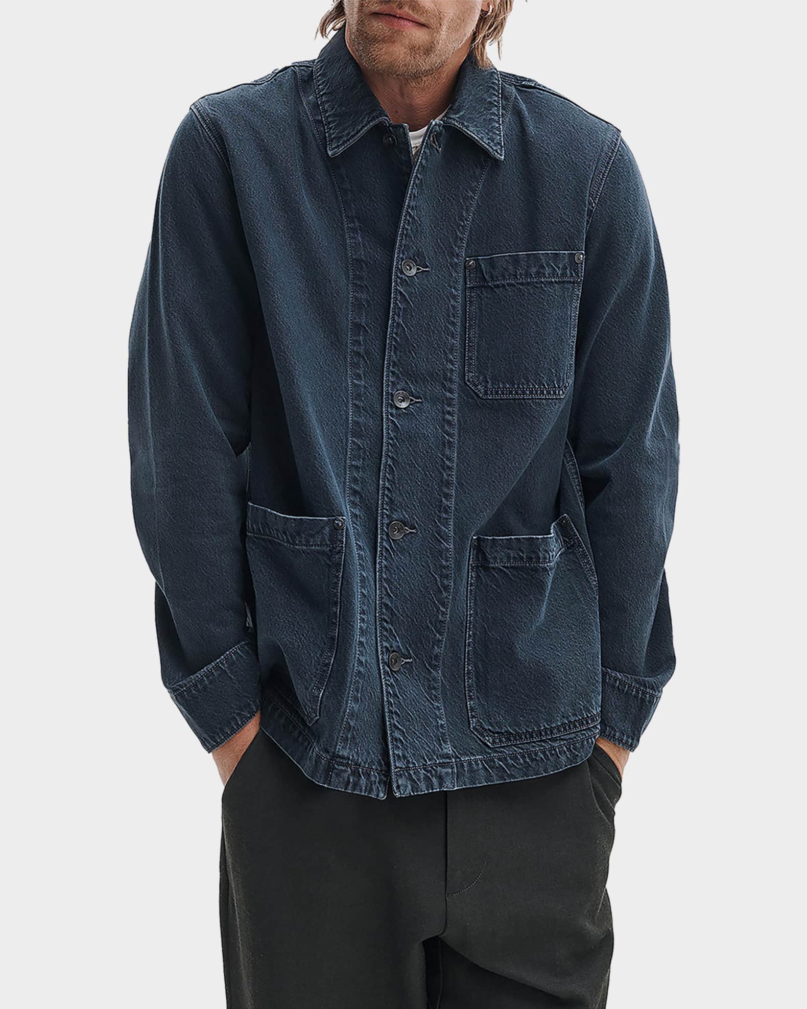 Rag & Bone Men's Evan Patch-Pocket Denim Jacket | Neiman Marcus
