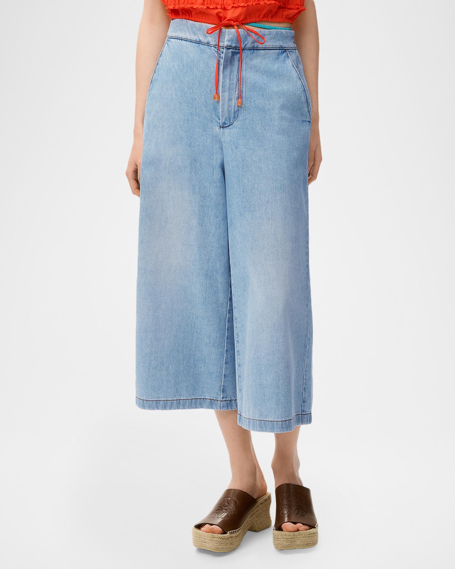 LOEWE x Paula's Ibiza Cropped Wide-Leg Pants | Neiman Marcus