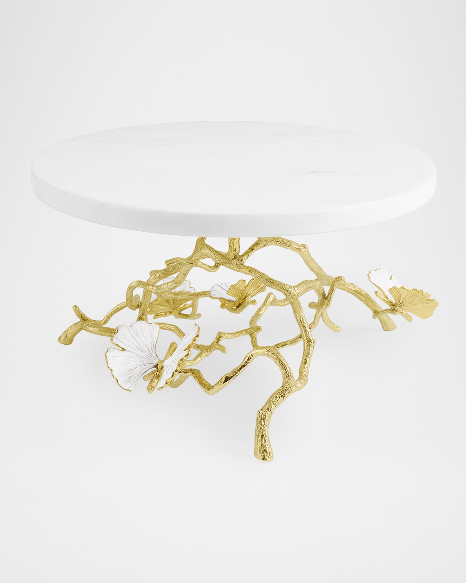 Michael Aram Butterfly Gingko Gold Cake Stand | Neiman Marcus