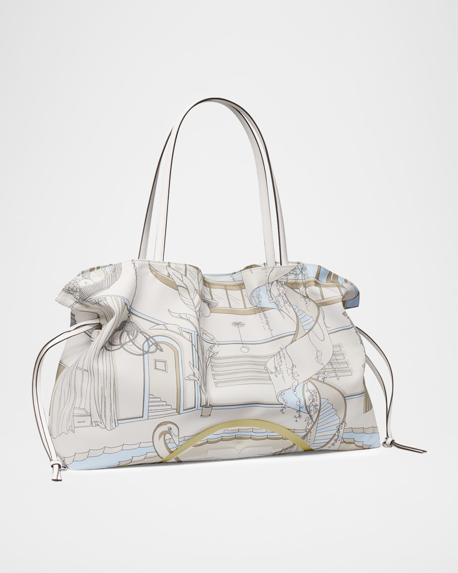 Tory Burch Ella Large Printed Drawstring Tote Bag | Neiman Marcus
