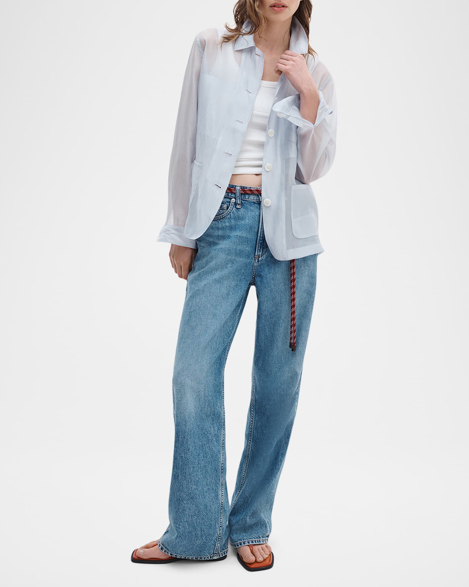 Rag & Bone Featherweight Logan Mid-Rise Wide Jeans | Neiman Marcus