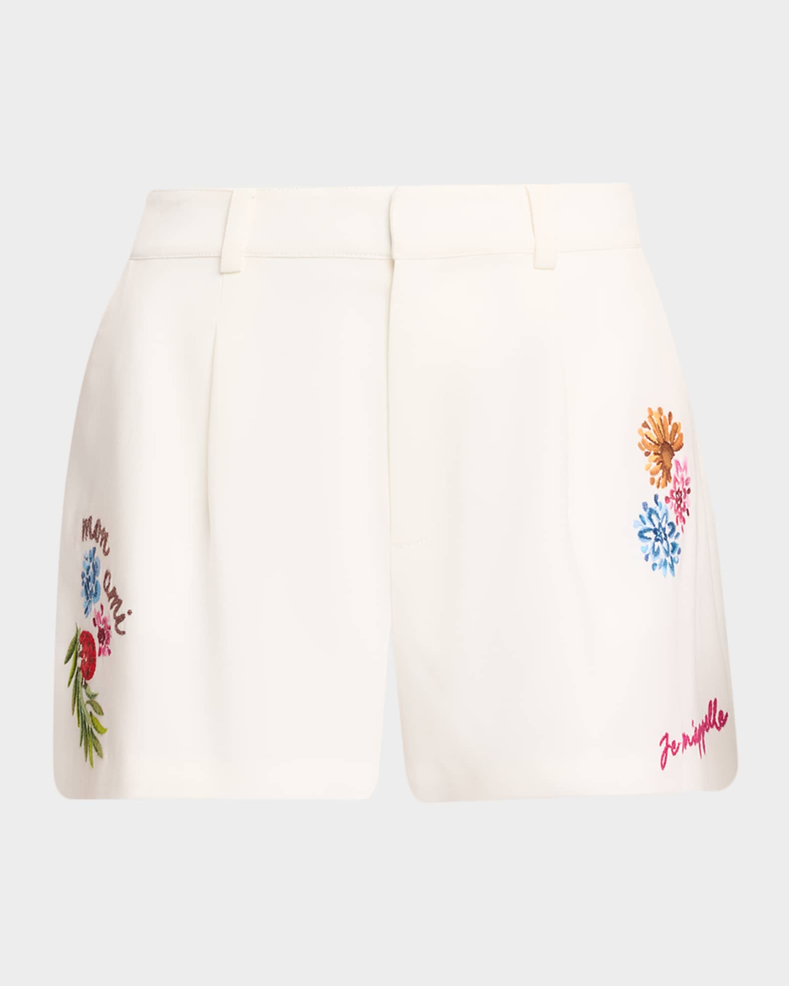 Cinq a Sept Emmie Embroidered Vine Shorts | Neiman Marcus