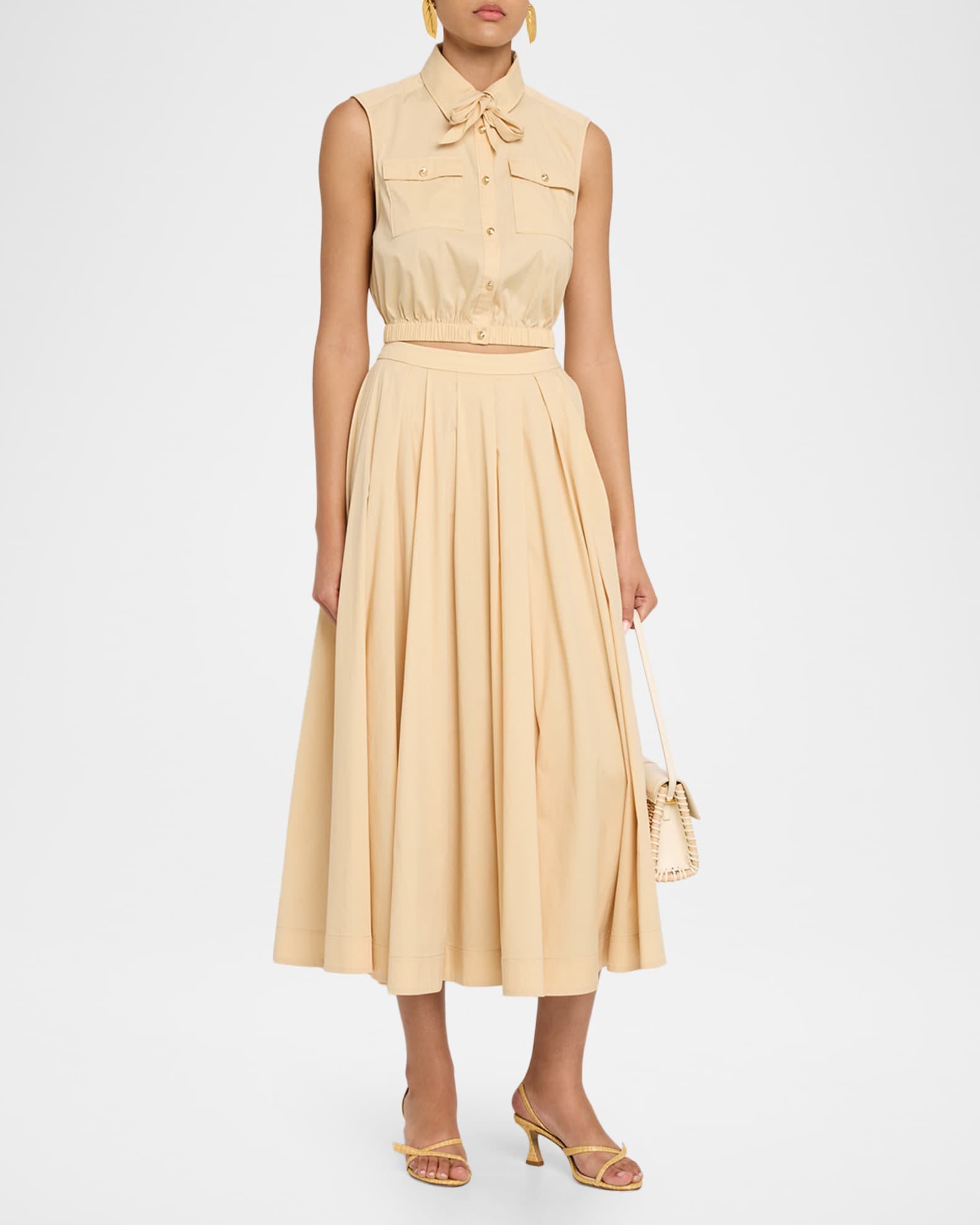 Cinq a Sept Lou Buttoned Poplin Top | Neiman Marcus