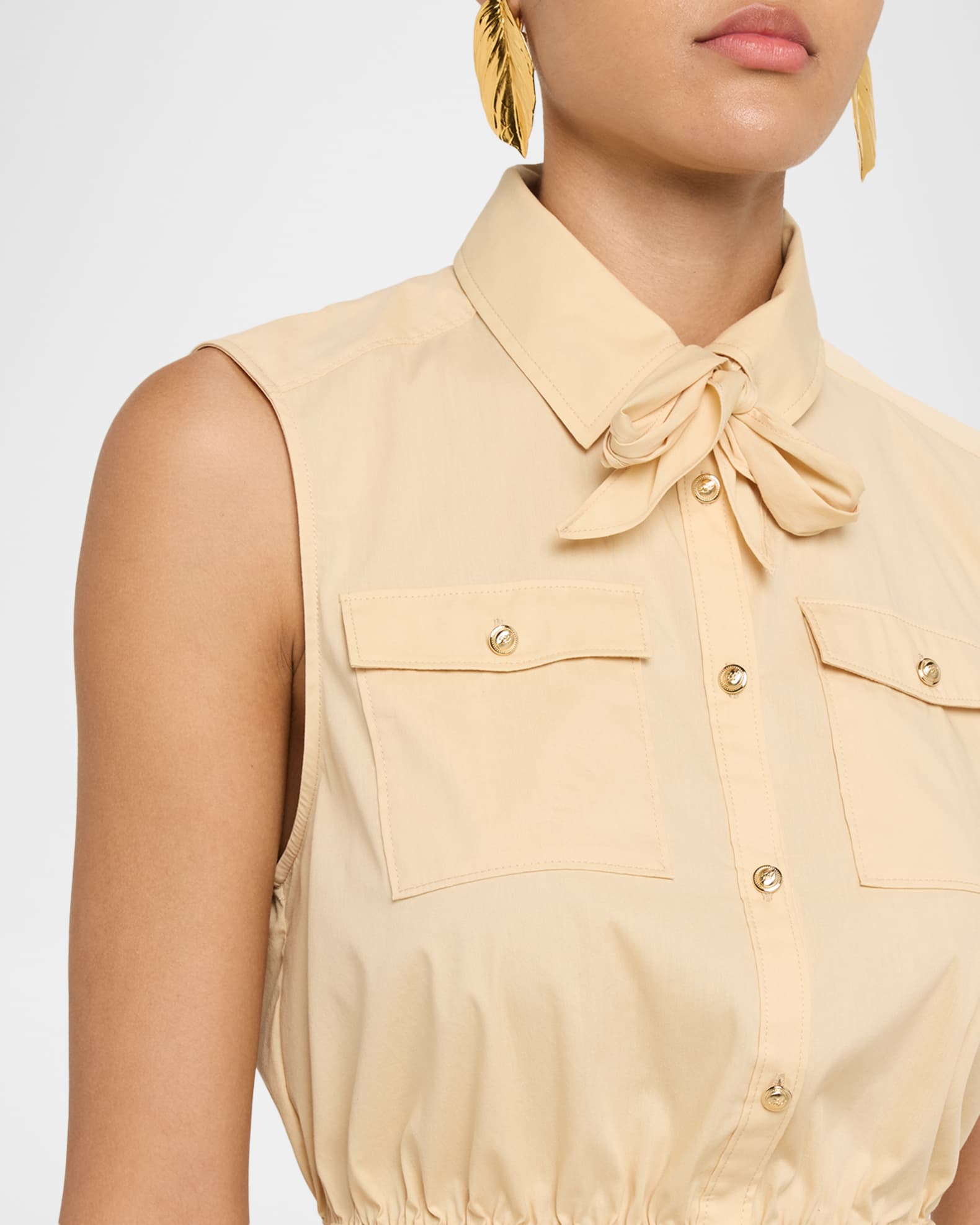 Cinq a Sept Lou Buttoned Poplin Top | Neiman Marcus