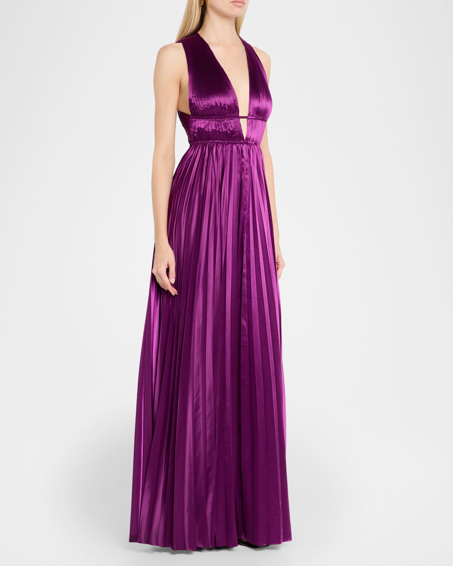 Ulla Johnson Lena Pleated Satin Gown | Neiman Marcus