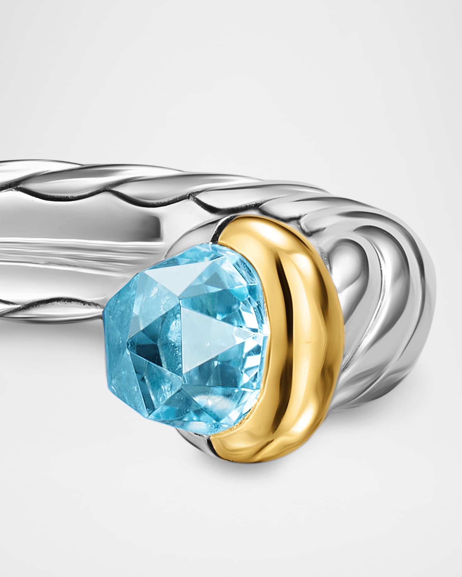 David Yurman Cable Flex Open Ring in Silver and 14K Gold, 3.4mm ...