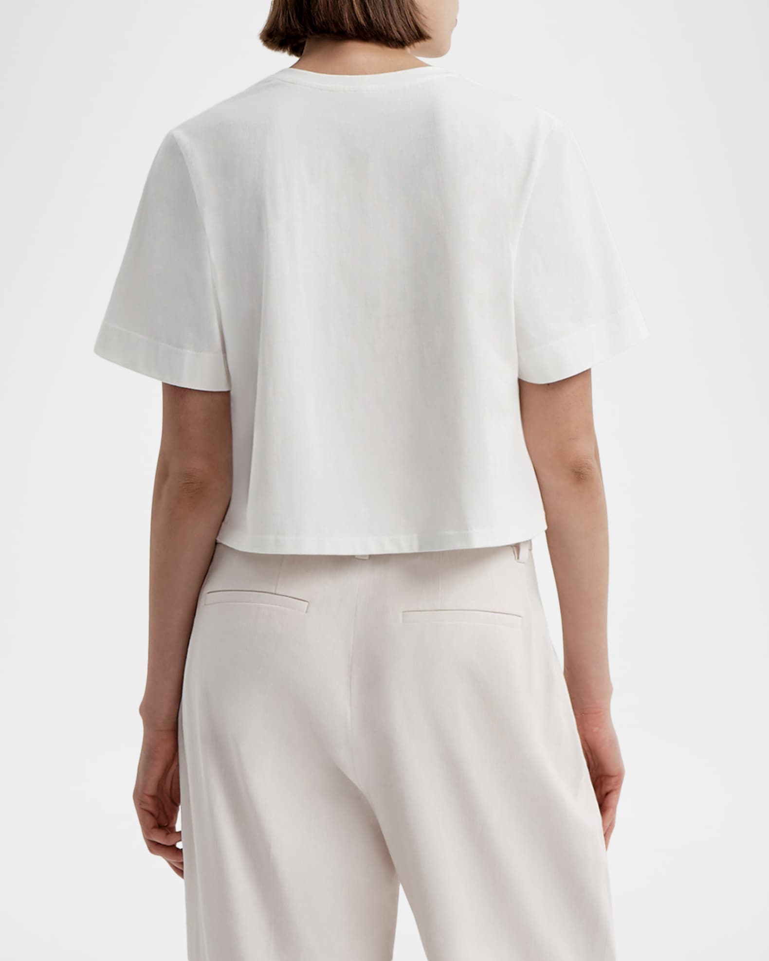 A.L.C. Kali Cropped Crewneck Tee | Neiman Marcus