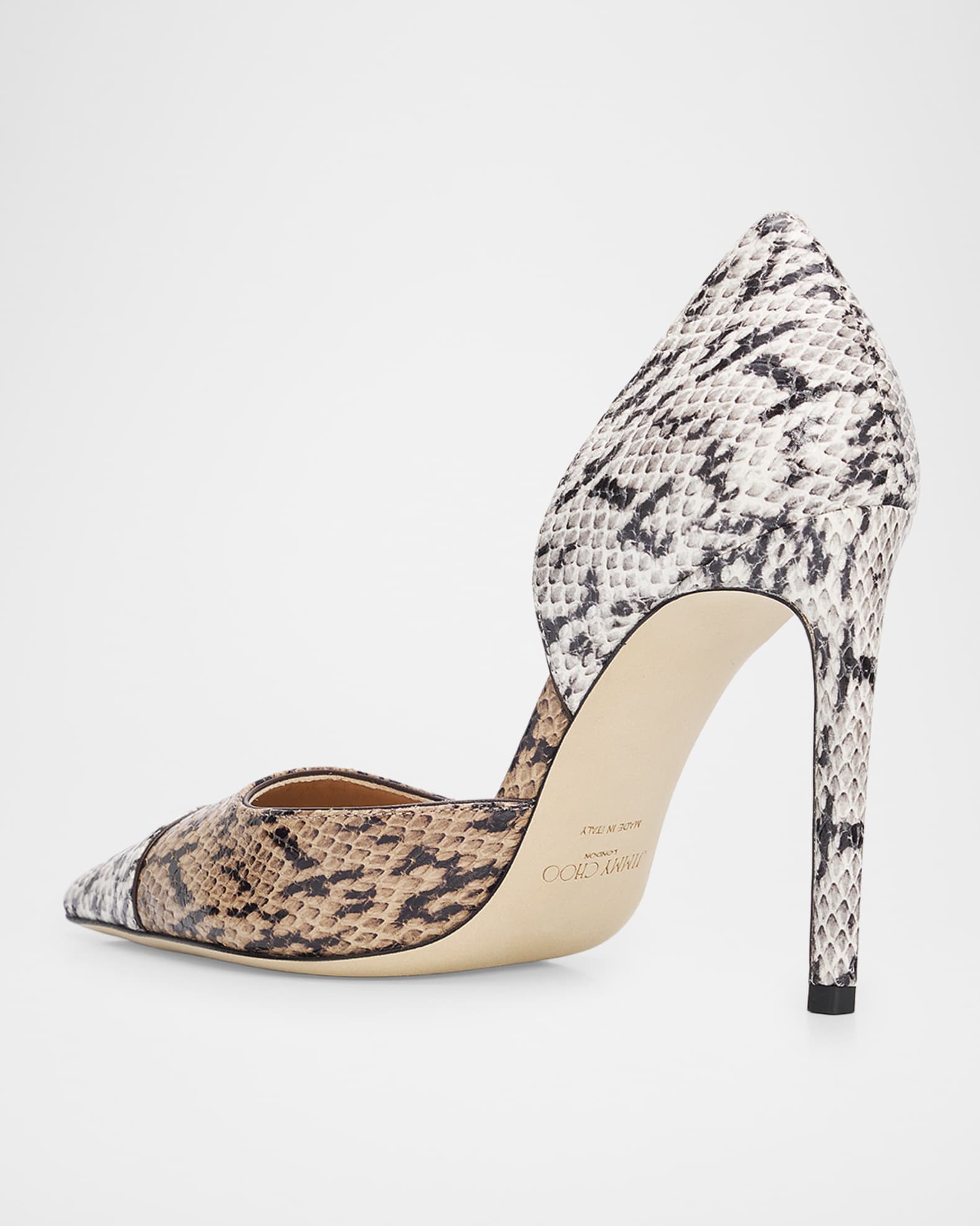 Jimmy Choo Brigitte 100mm Snake-Print Leather d'Orsay Pumps | Neiman Marcus