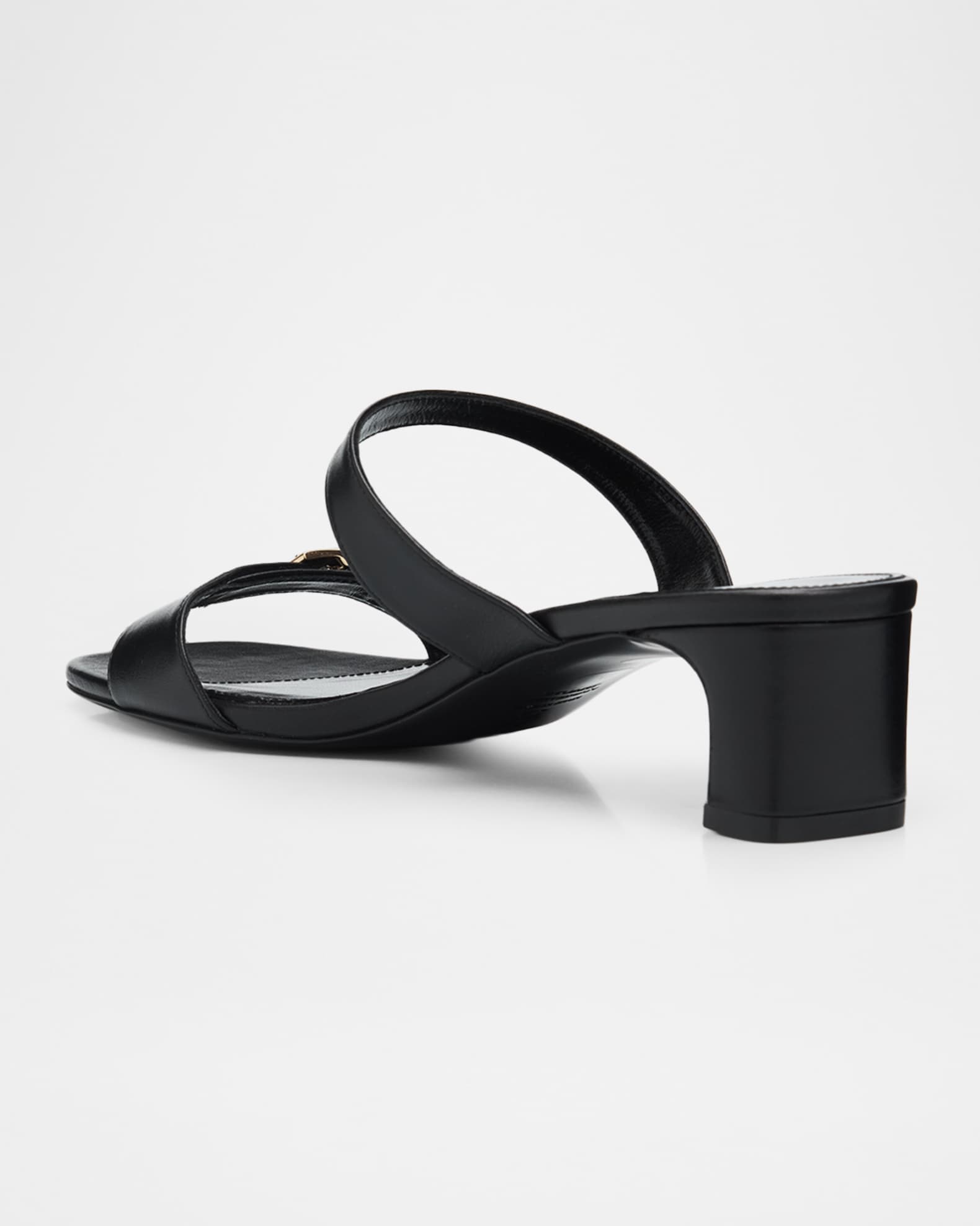 Stuart Weitzman 40mm Baby Babette Leather Slide Sandals | Neiman Marcus