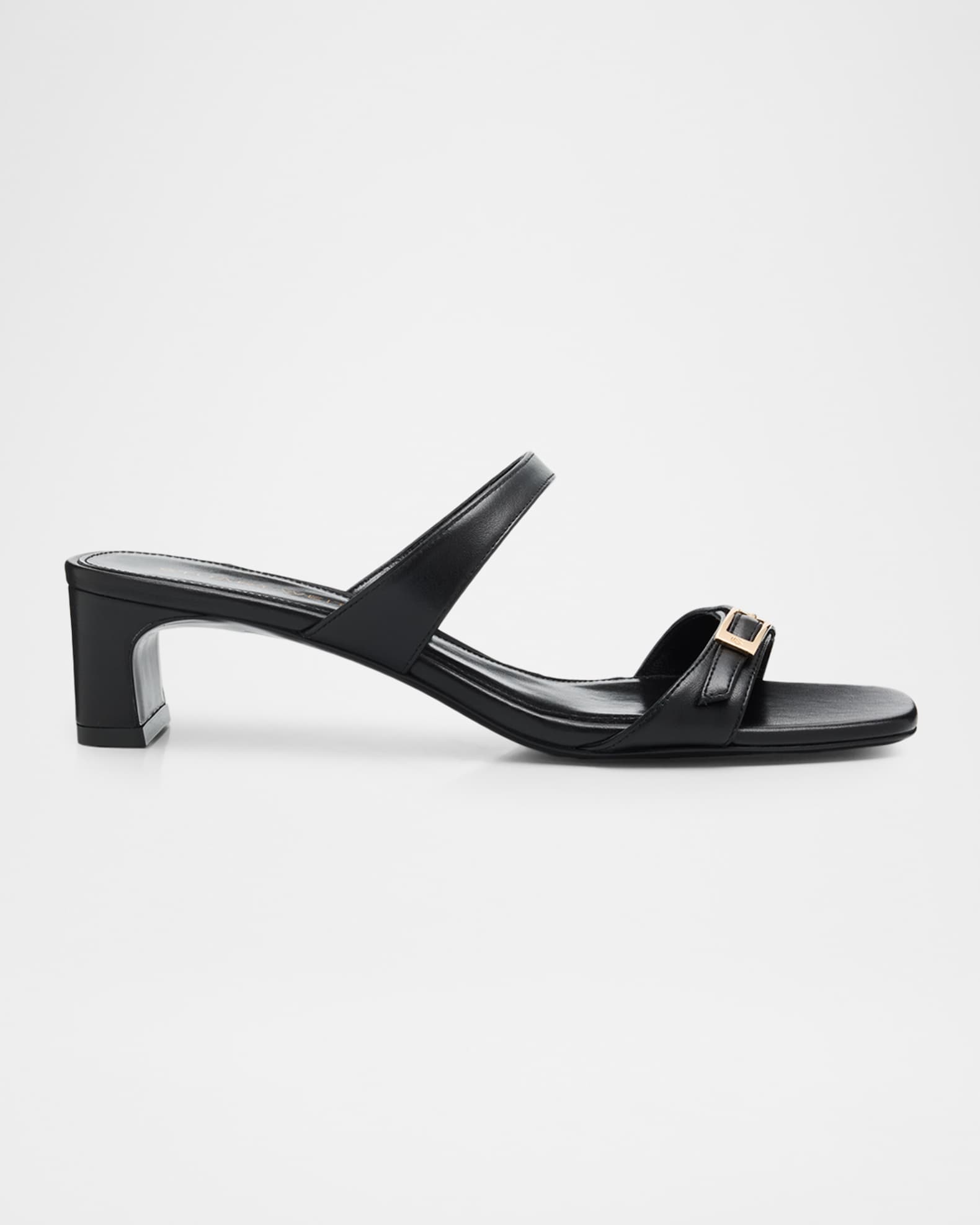 Stuart Weitzman 40mm Baby Babette Leather Slide Sandals | Neiman Marcus