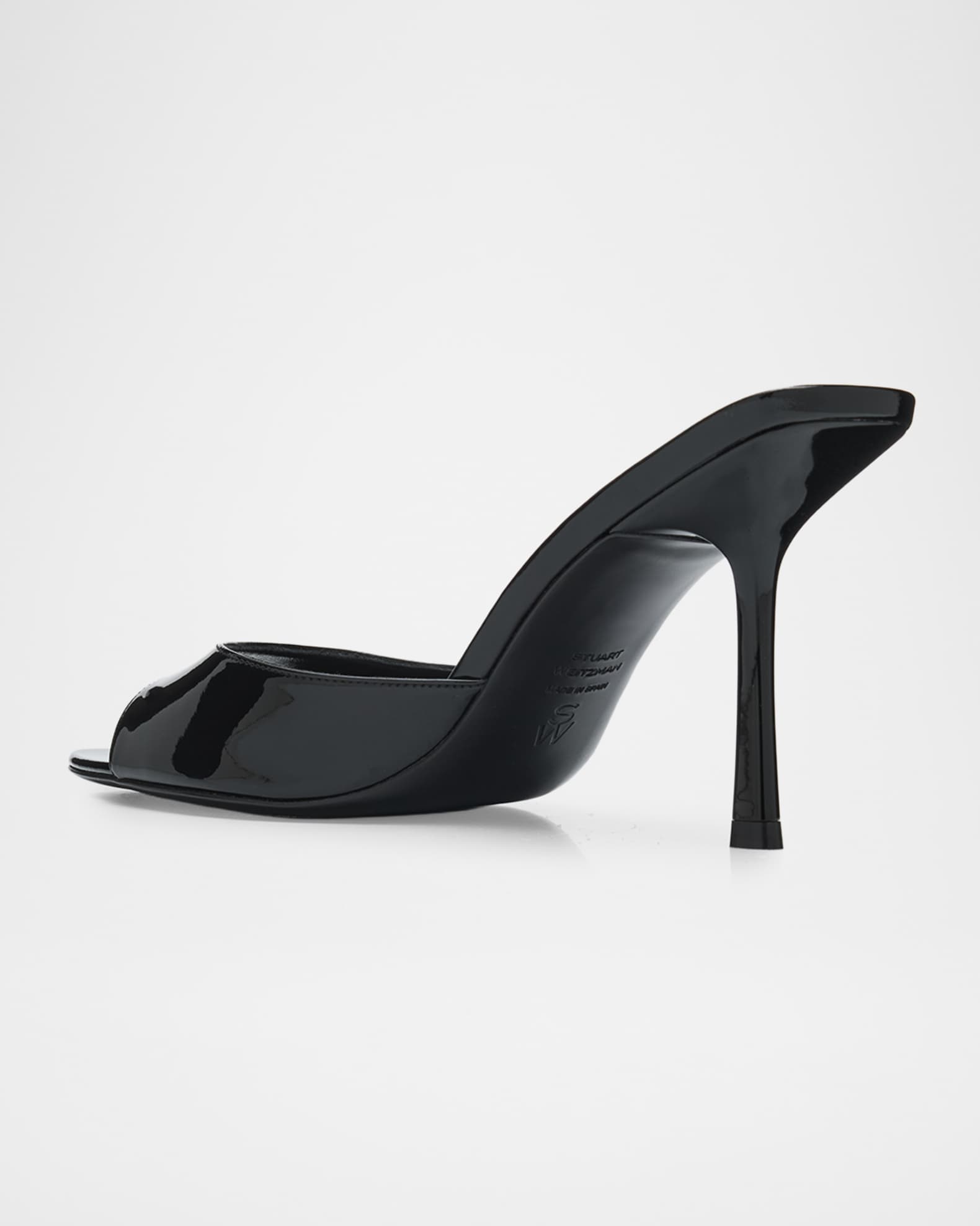 Stuart Weitzman 85mm Lexington Patent Leather Mules | Neiman Marcus