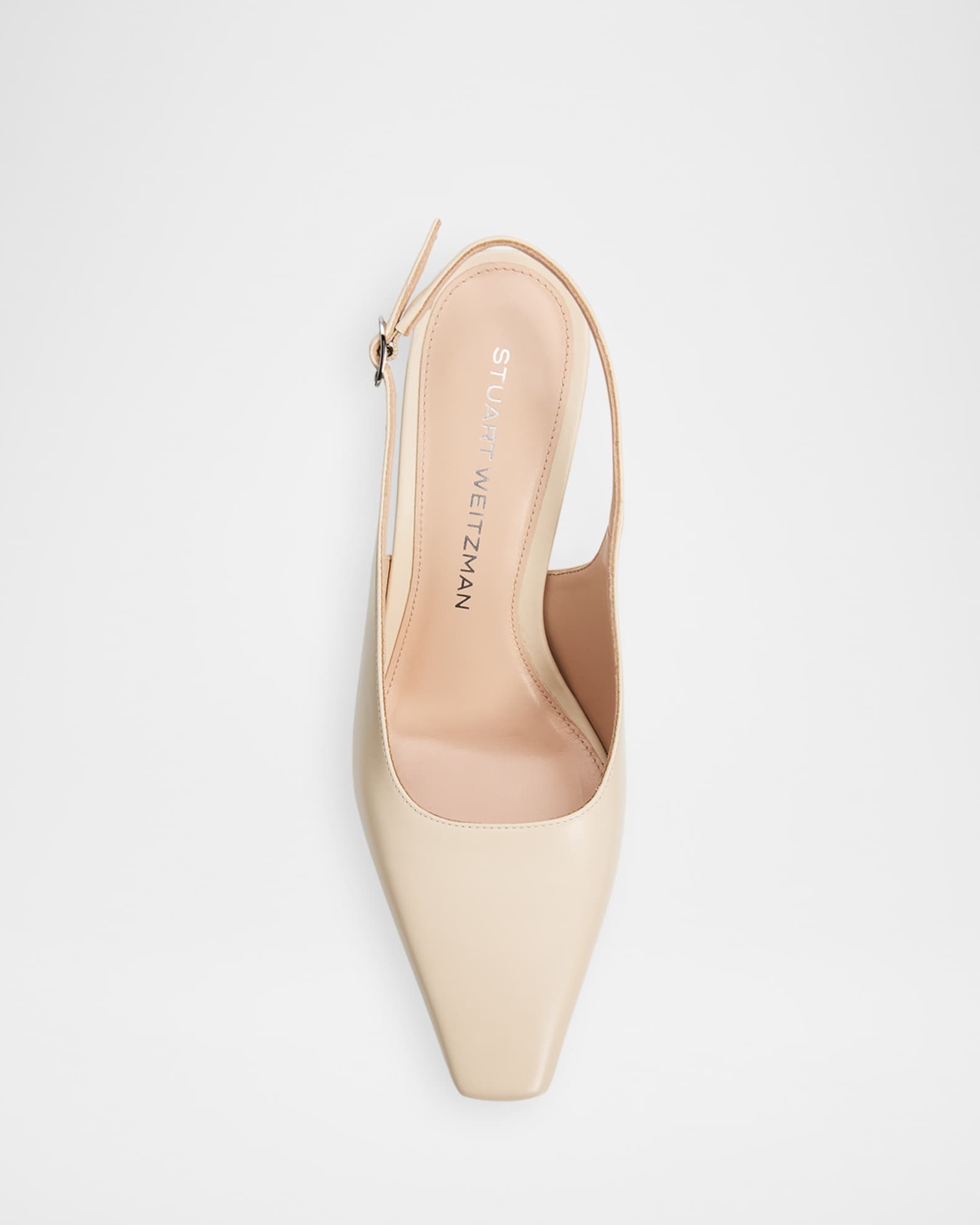 Stuart Weitzman 85mm Stassi Leather Slingback Pumps | Neiman Marcus
