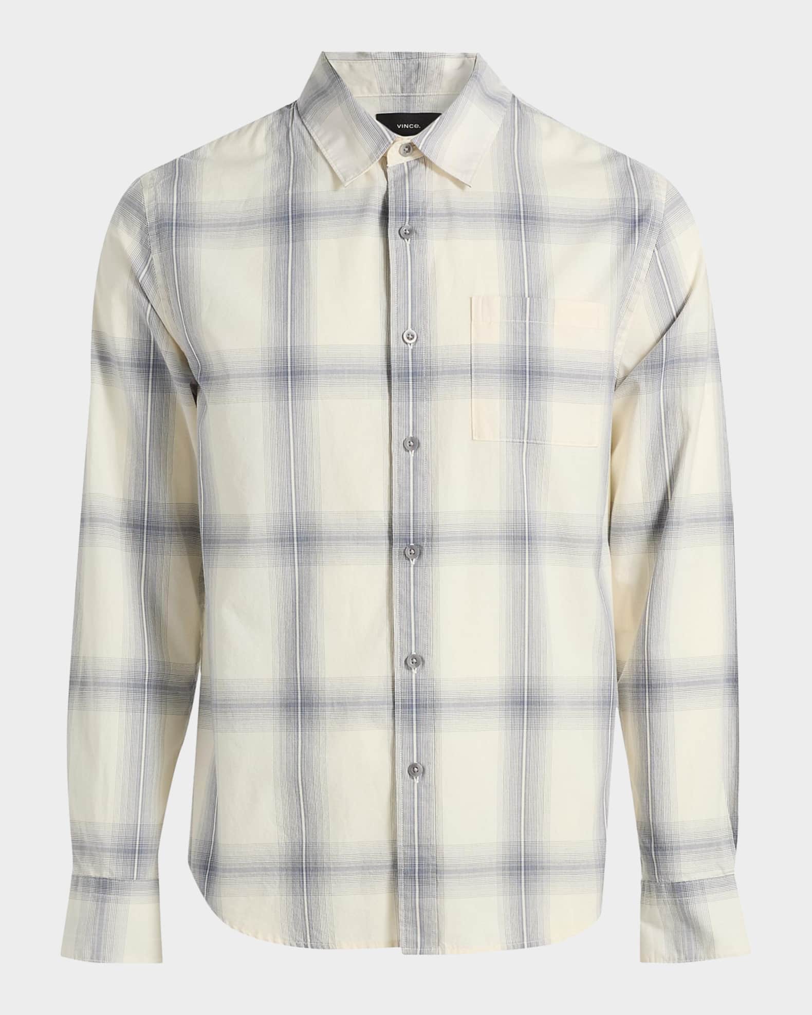 Vince Men's Townes Plaid Cotton Shirt | Neiman Marcus