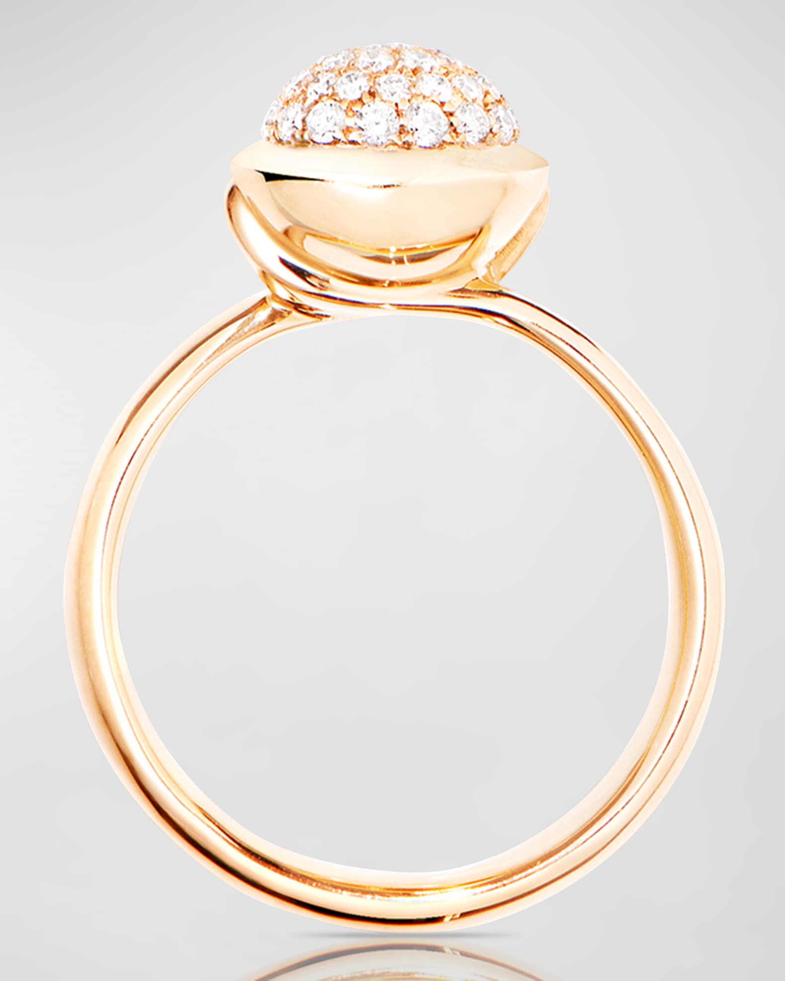 Tamara Comolli Bouton 18K Rose Gold Pave Diamond Ring, Size 7/54 ...