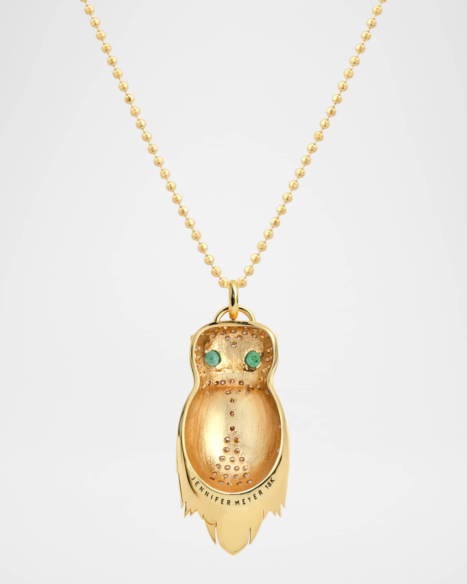 Jennifer Meyer 18K Large Diamond Owl Necklace | Neiman Marcus