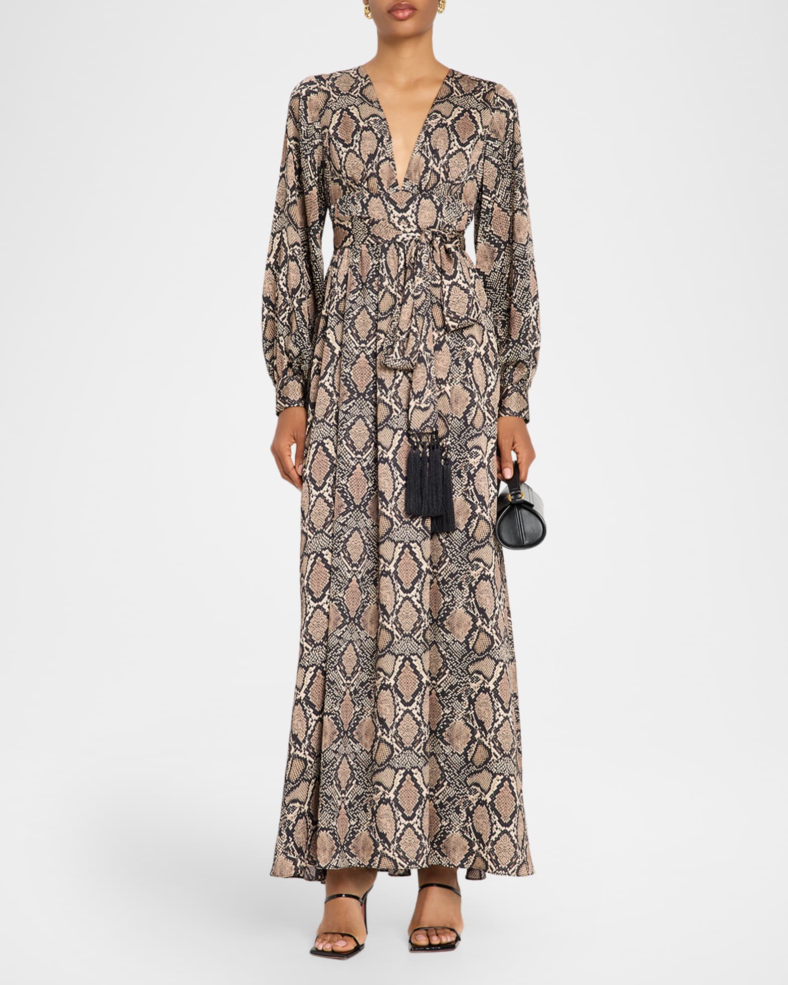 Ungaro Ava Snakeskin-Print Maxi Dress | Neiman Marcus