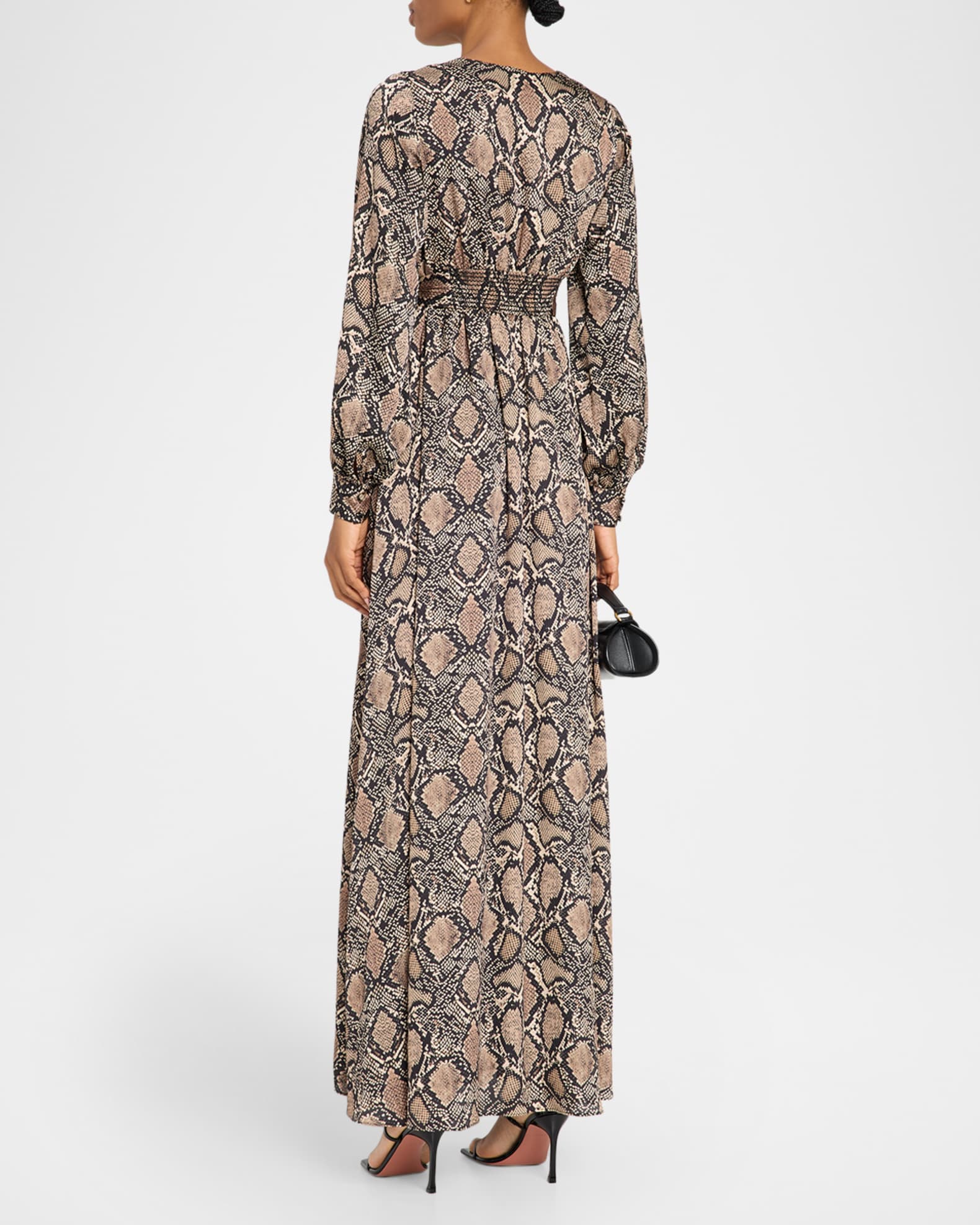 Ungaro Ava Snakeskin-Print Maxi Dress | Neiman Marcus