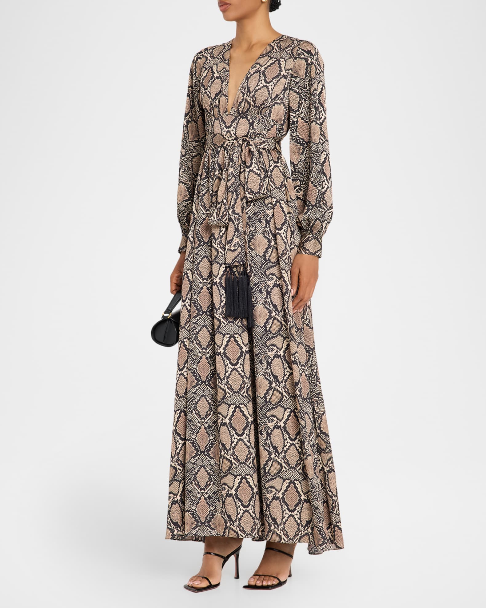 Ungaro Ava Snakeskin-Print Maxi Dress | Neiman Marcus