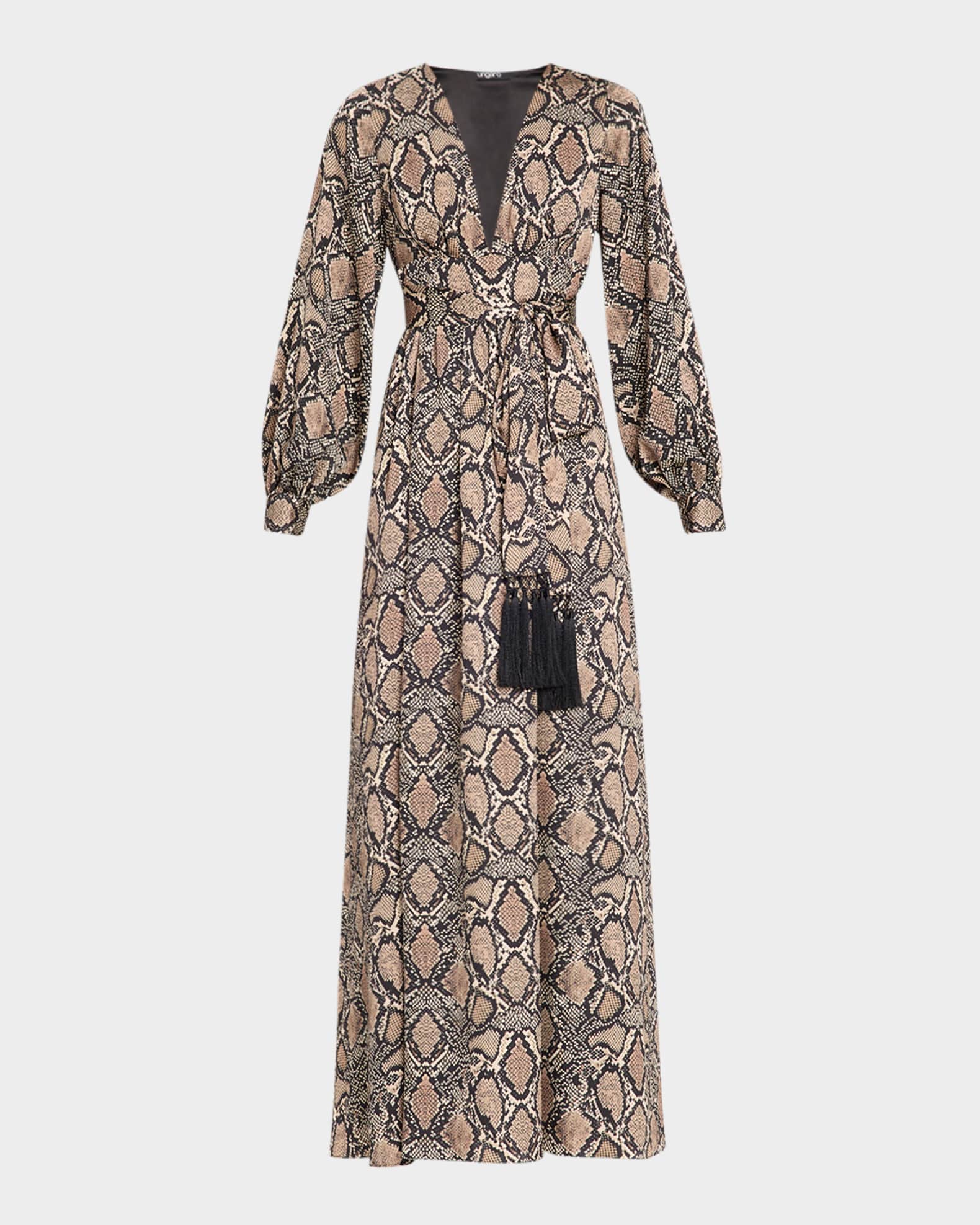 Ungaro Ava Snakeskin-Print Maxi Dress | Neiman Marcus
