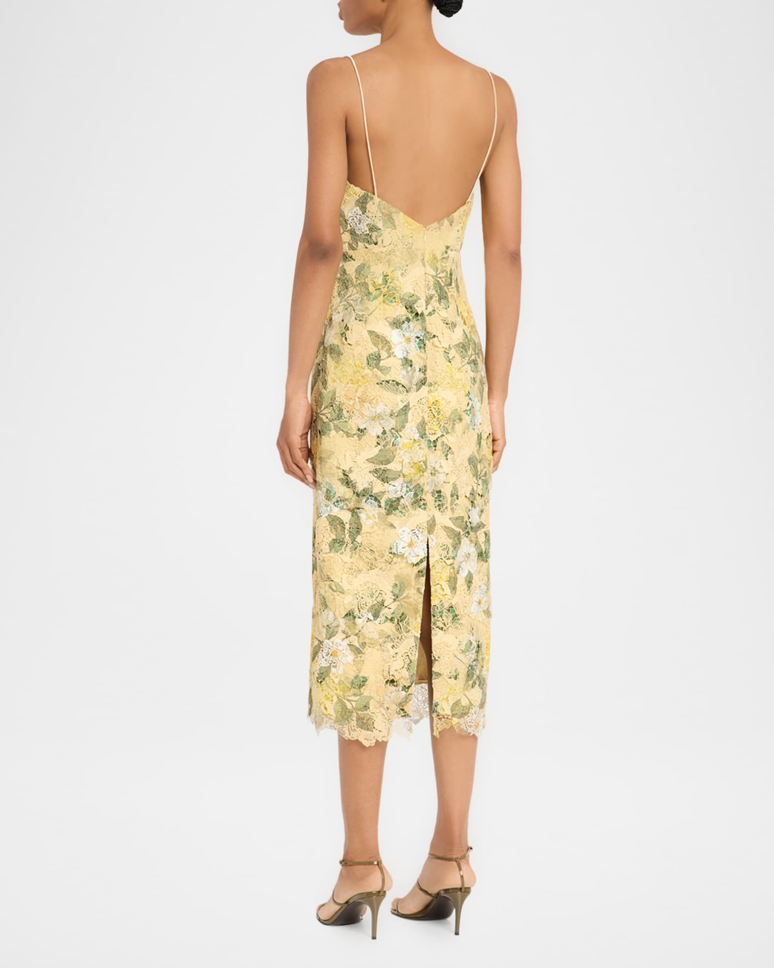 Ungaro Robin Embroidered Floral Lace Midi Dress | Neiman Marcus