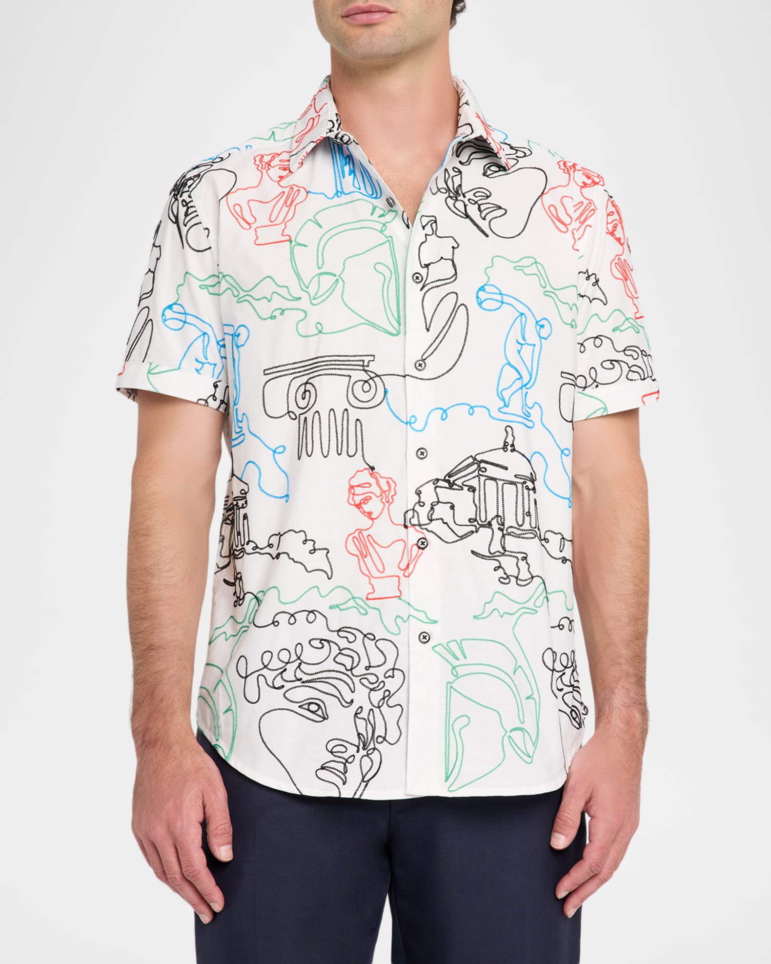 Robert Graham Men's Aristotle Short-Sleeve Shirt | Neiman Marcus