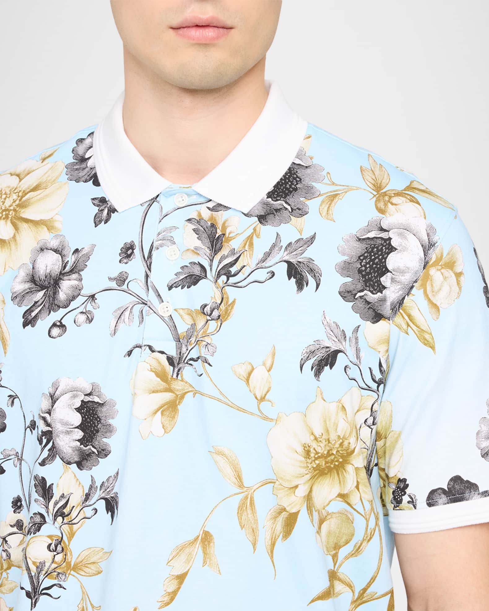 Robert Graham Men's Milson Floral Polo Shirt | Neiman Marcus