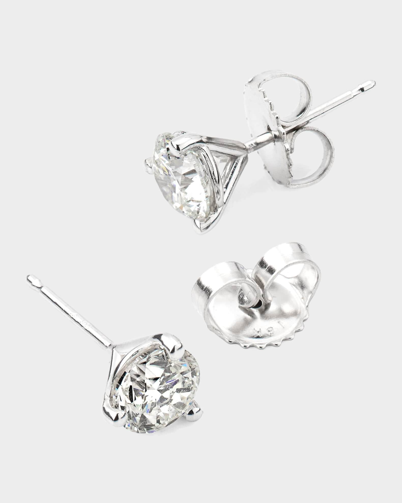 Neiman Marcus Diamonds 18K White Gold Round Martini Diamond Stud ...