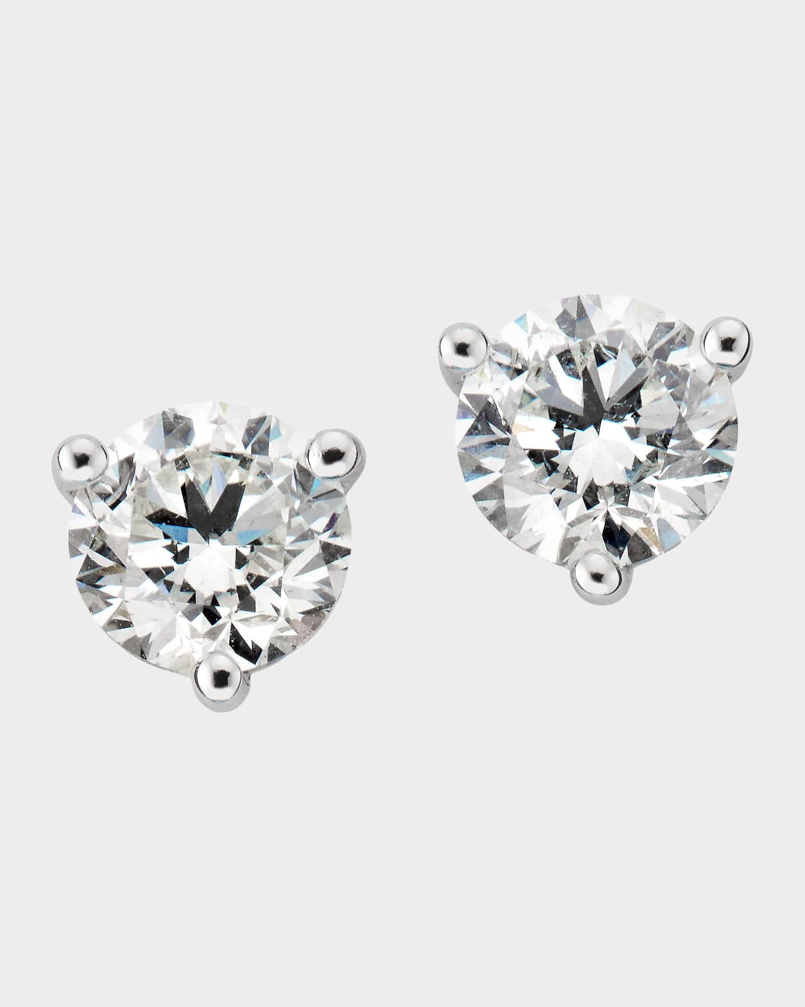 Neiman Marcus Diamonds 18K White Gold Round Martini Diamond Stud ...