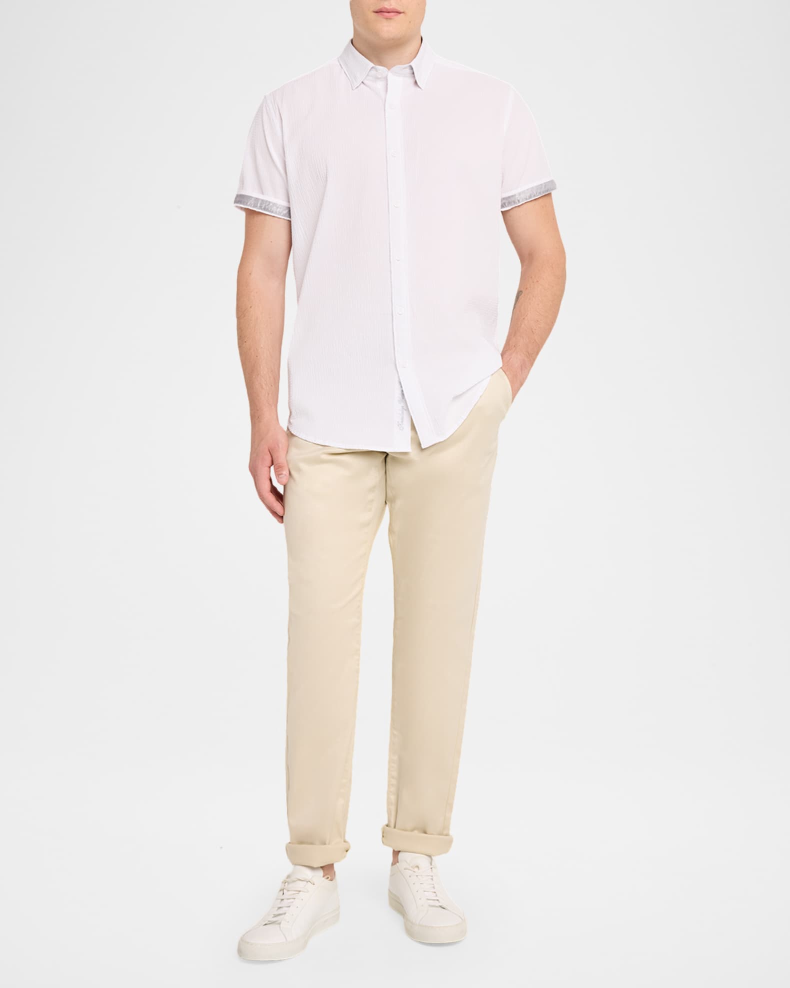 Robert Graham Men's Thresher Textured Cotton Short-Sleeve Shirt ...