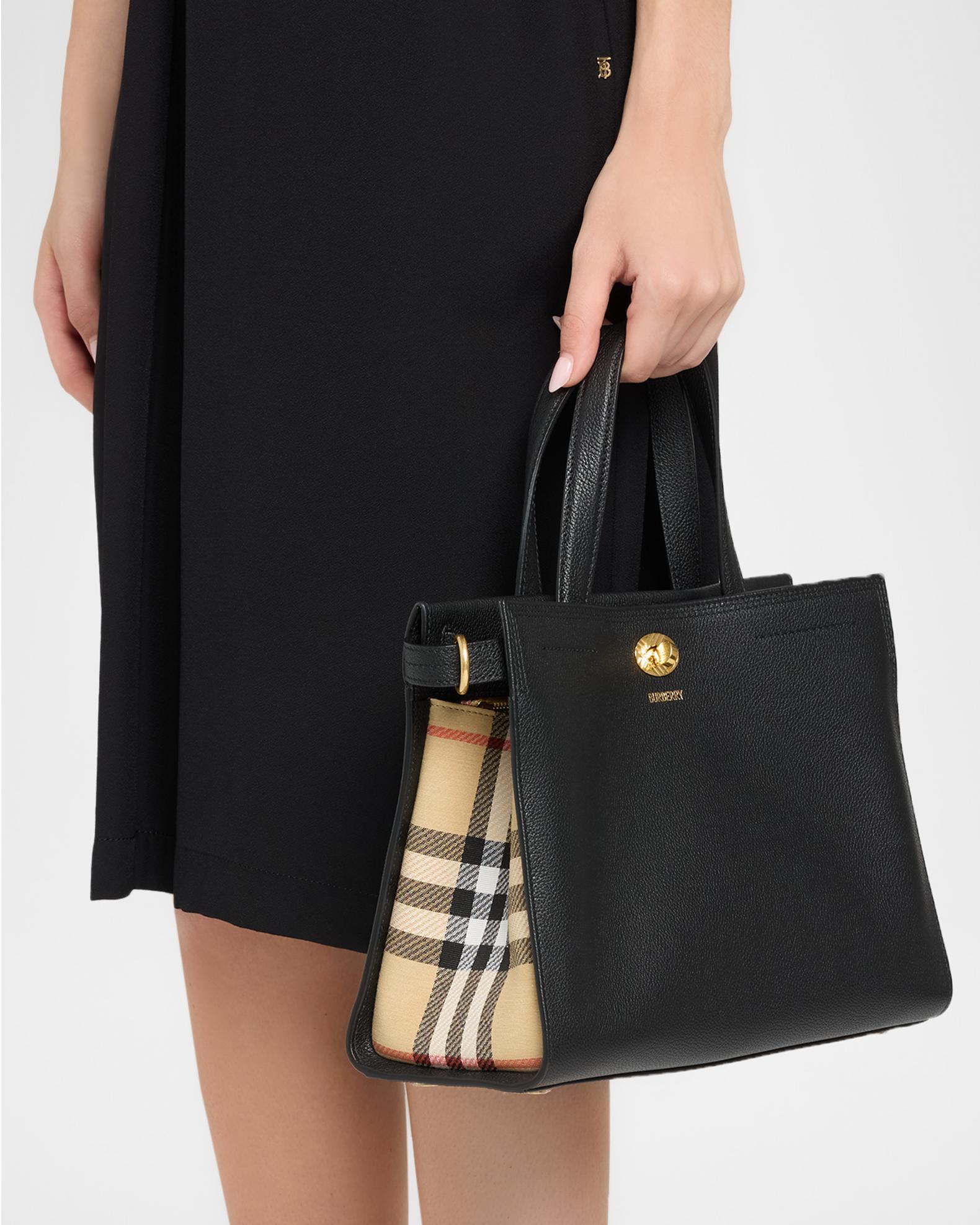 Burberry Cotswolds Small Check Leather Tote Bag | Neiman Marcus