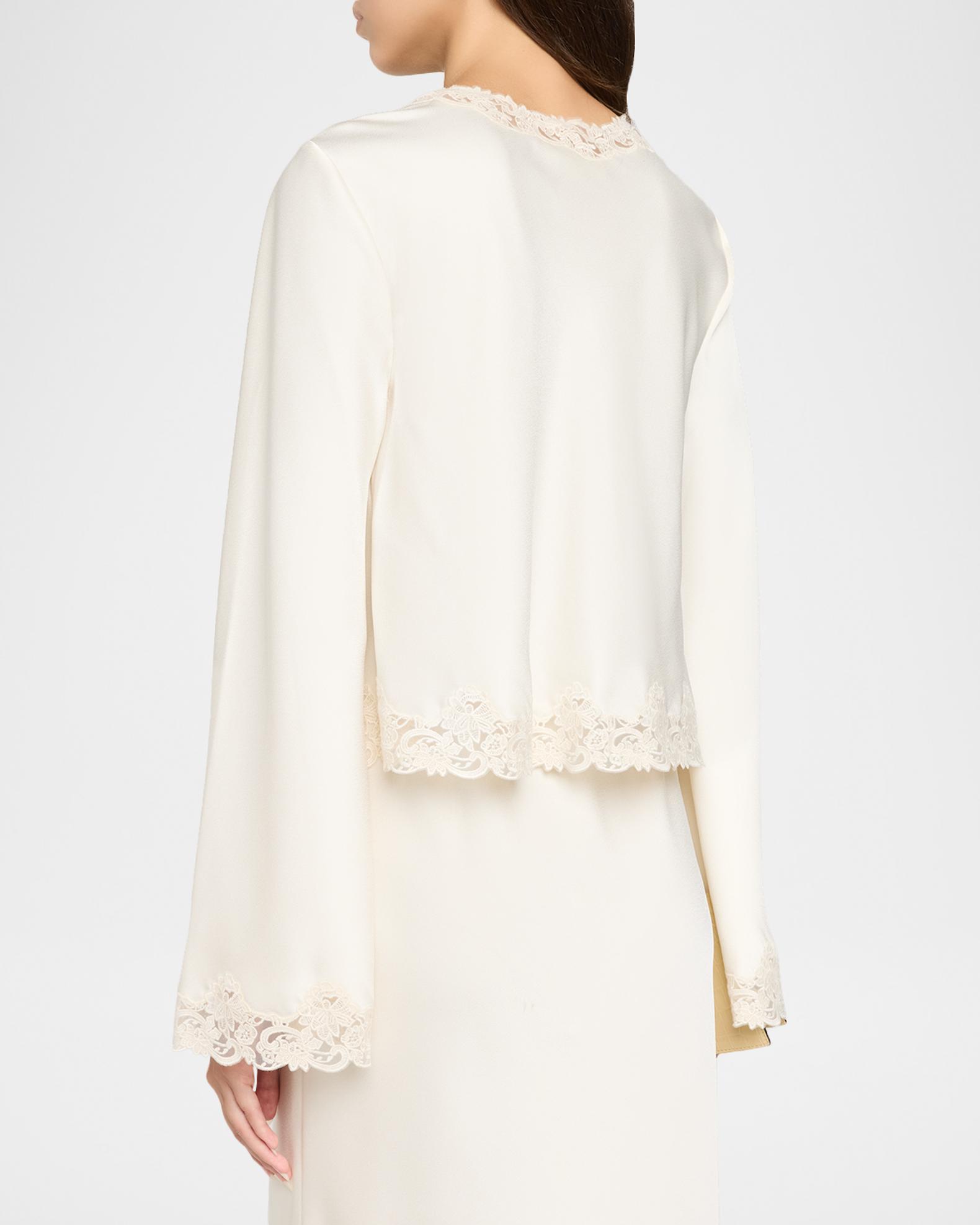LoveShackFancy Fioretta Lace-Trim Satin Top | Neiman Marcus