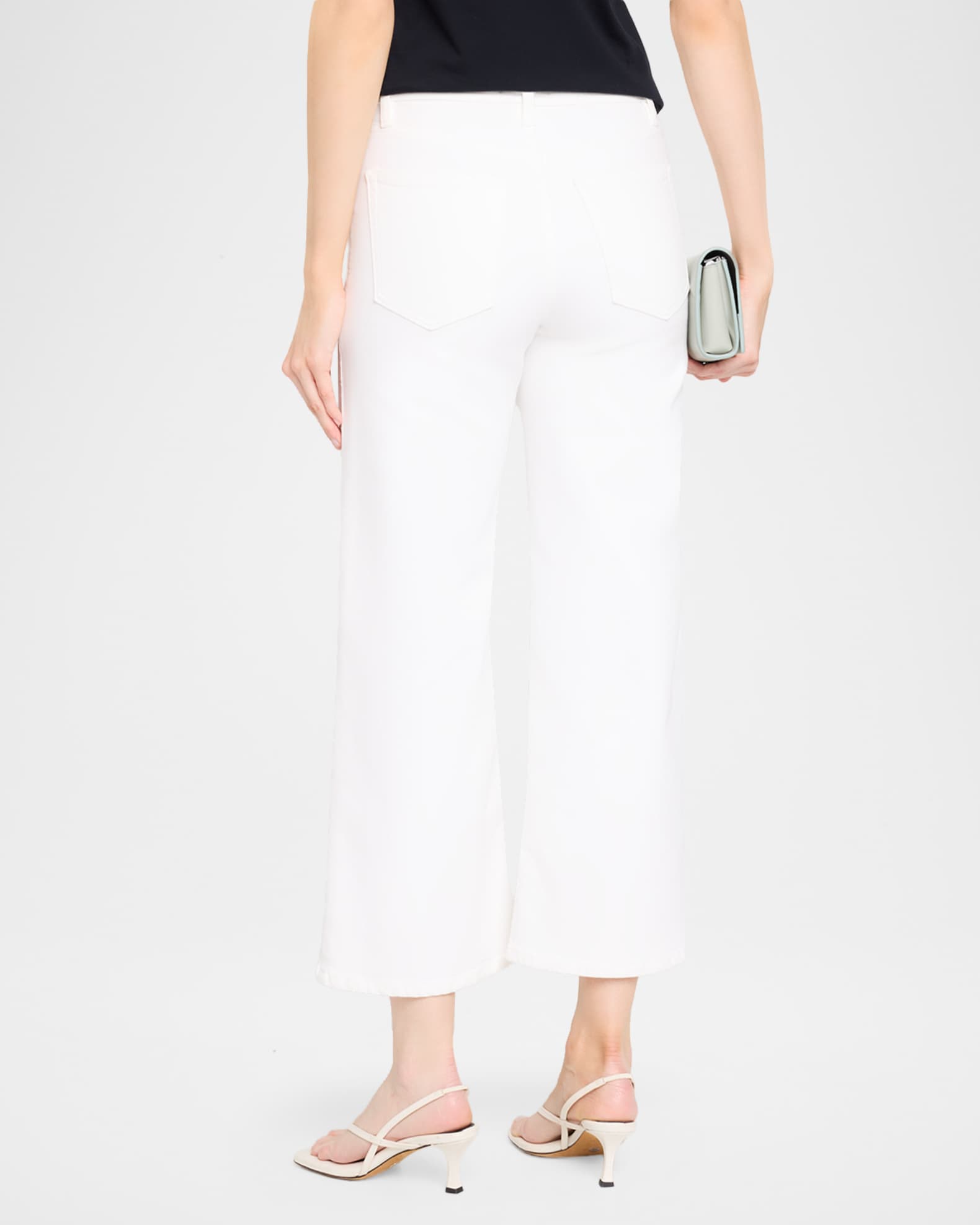 FRAME Le Slim Palazzo Crop Harbor Pocket Jeans | Neiman Marcus