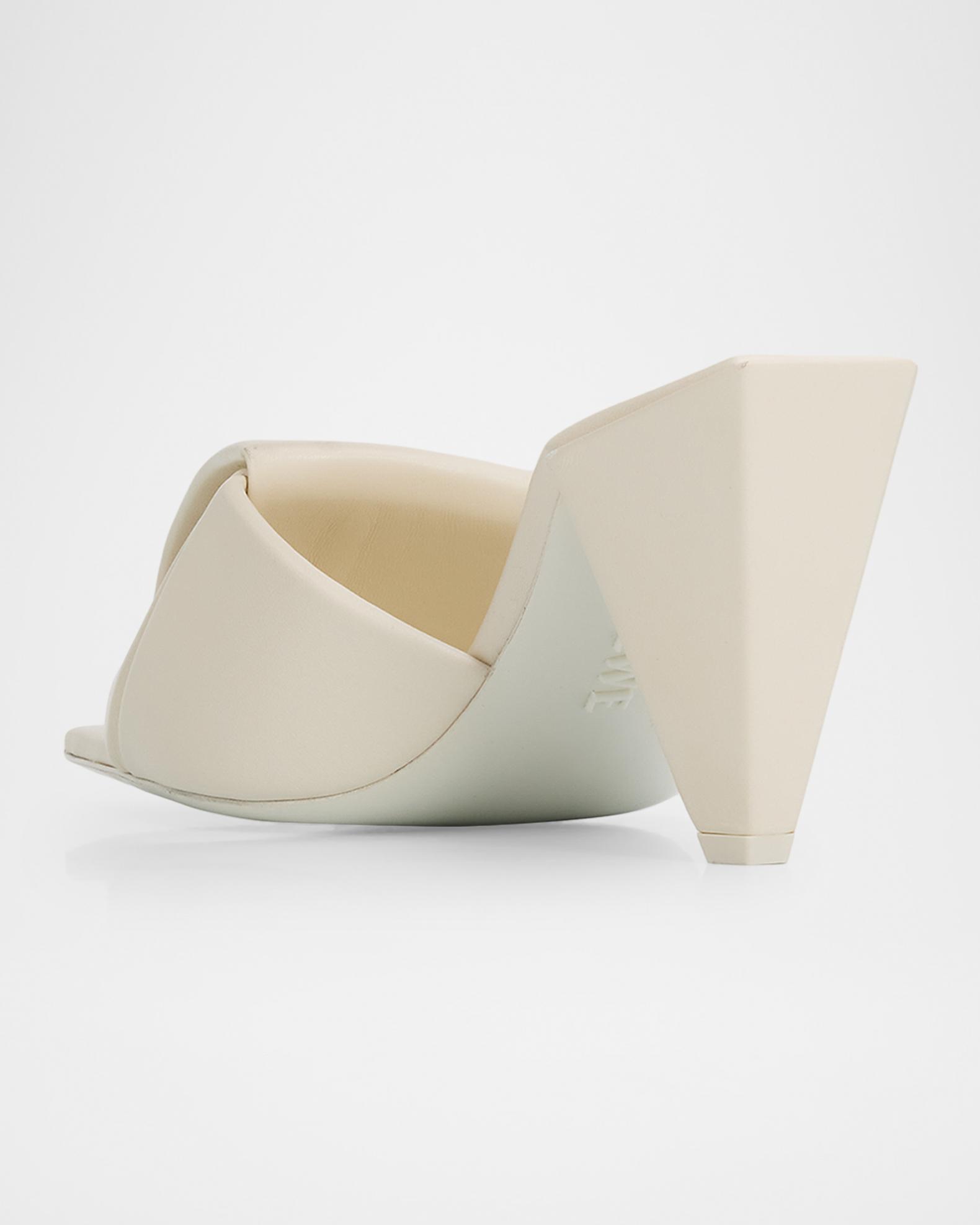 LOEWE 85mm Origami Leather Slide Sandals | Neiman Marcus