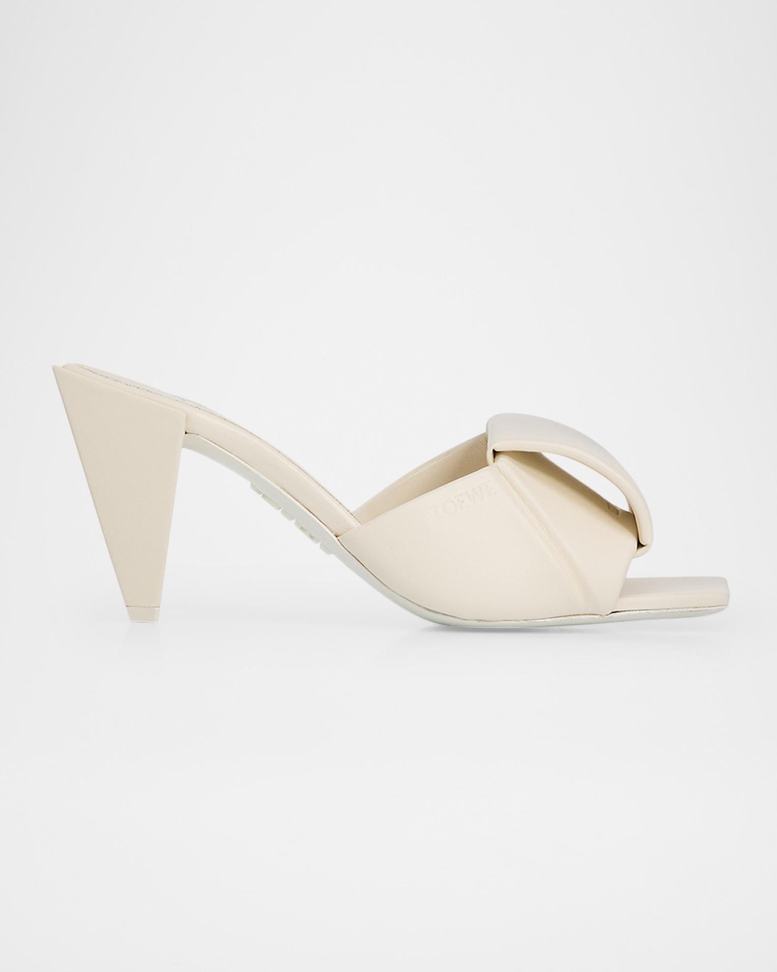 LOEWE 85mm Origami Leather Slide Sandals | Neiman Marcus