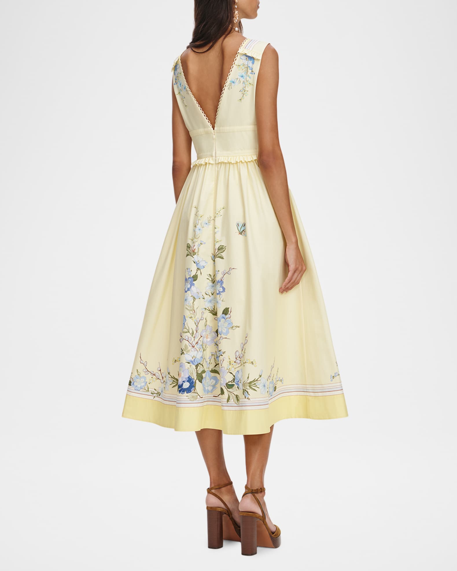 Self-Portrait Floral Cotton Midi Dress | Neiman Marcus