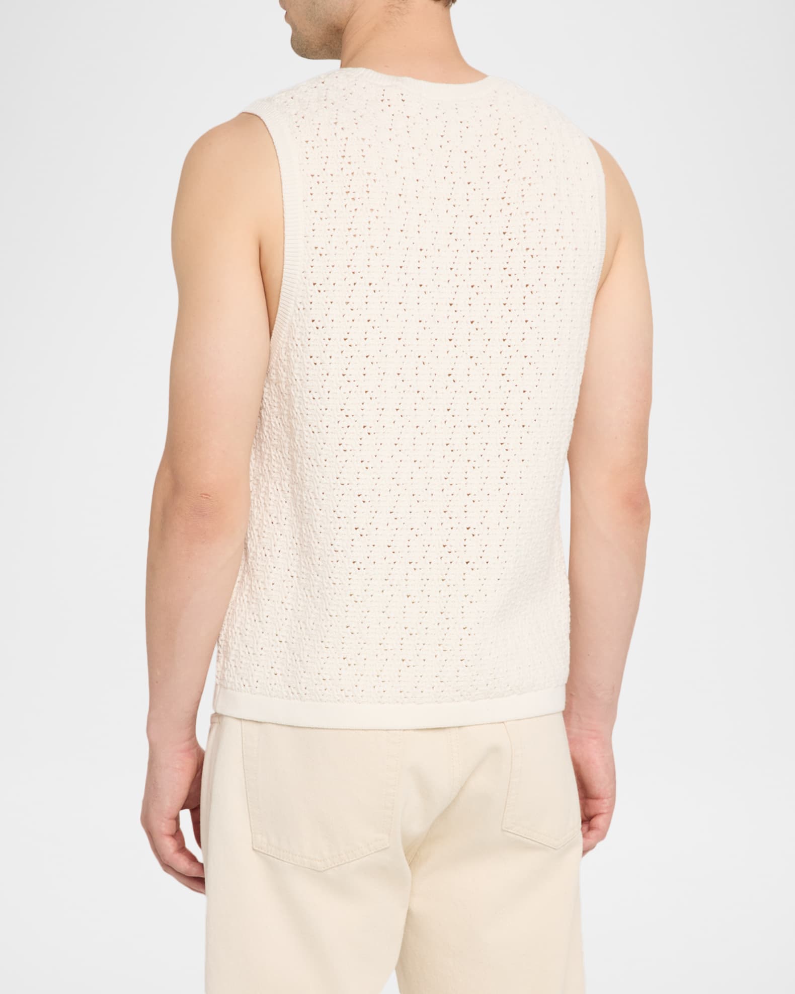 FRAME Men's Open Knit Cotton-Blend Vest | Neiman Marcus
