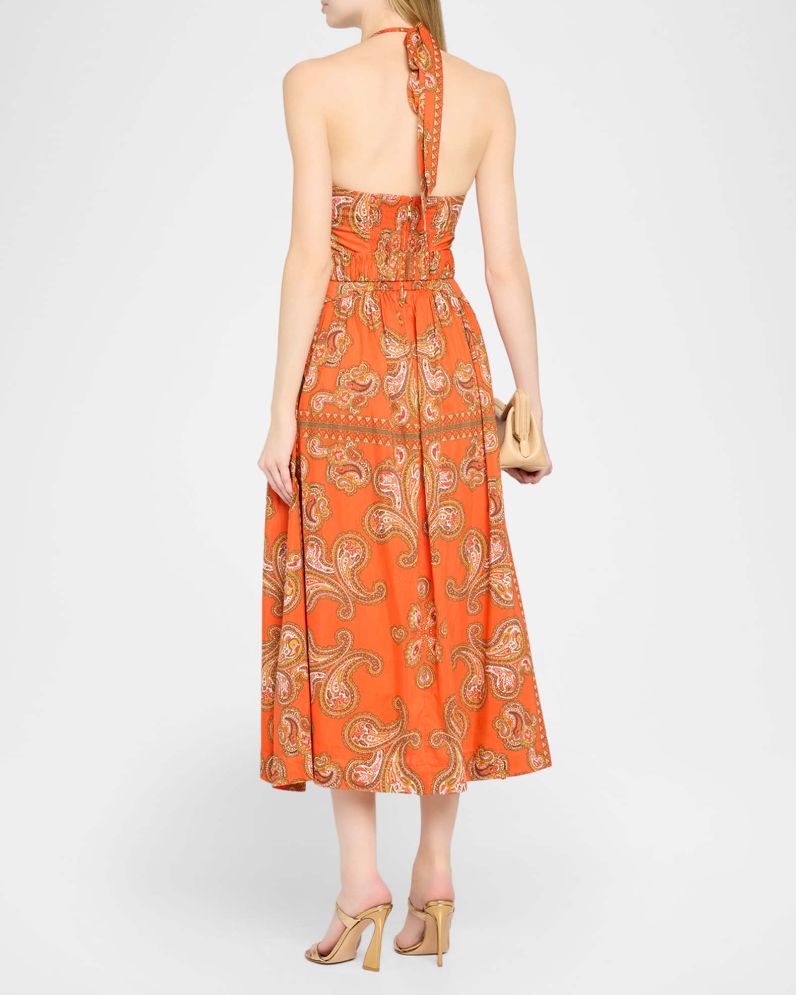 Cara Cara Dena Belted Halter Midi Dress | Neiman Marcus