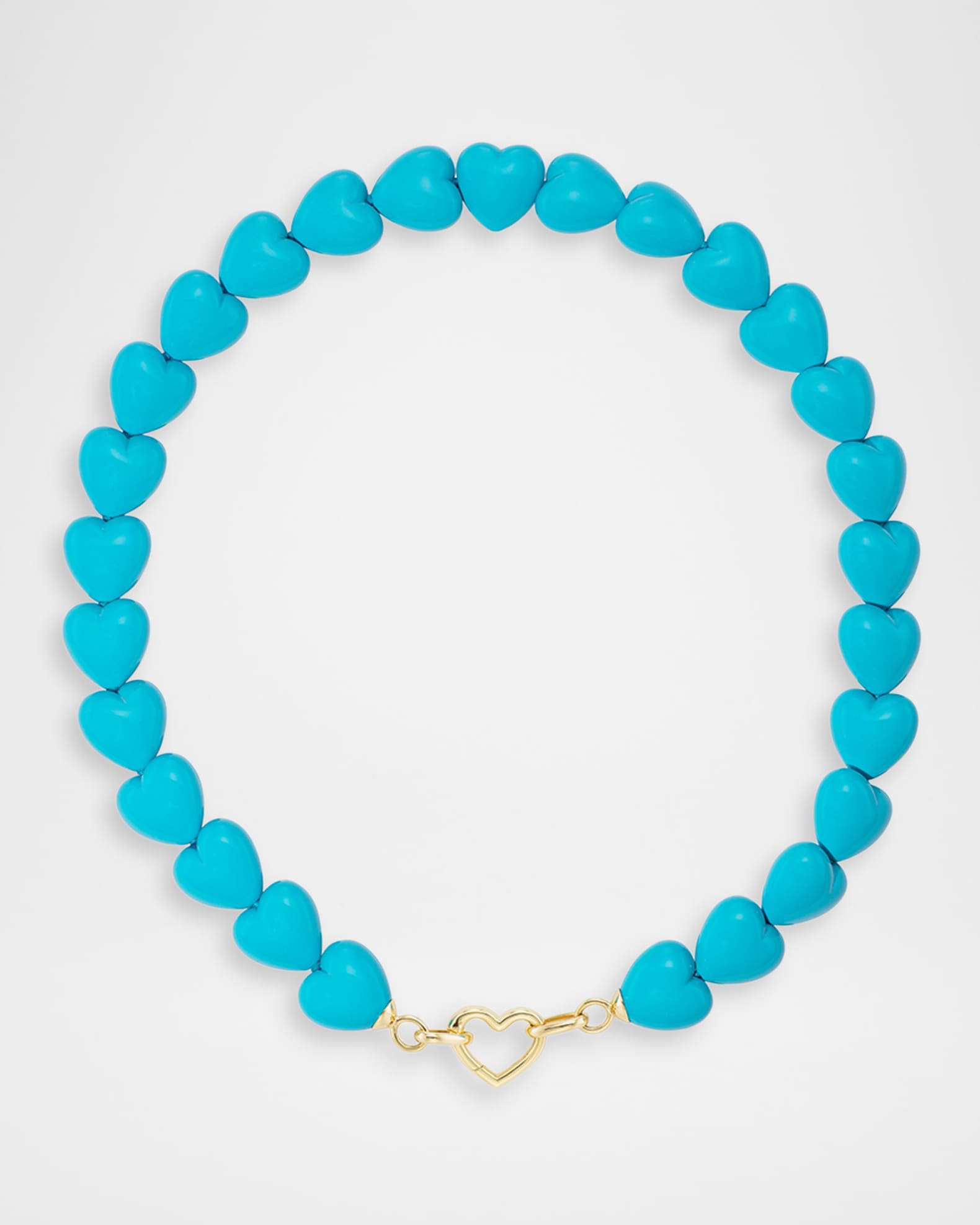 Emily P. Wheeler Oversized Heart Beads Necklace, Turquoise | Neiman Marcus