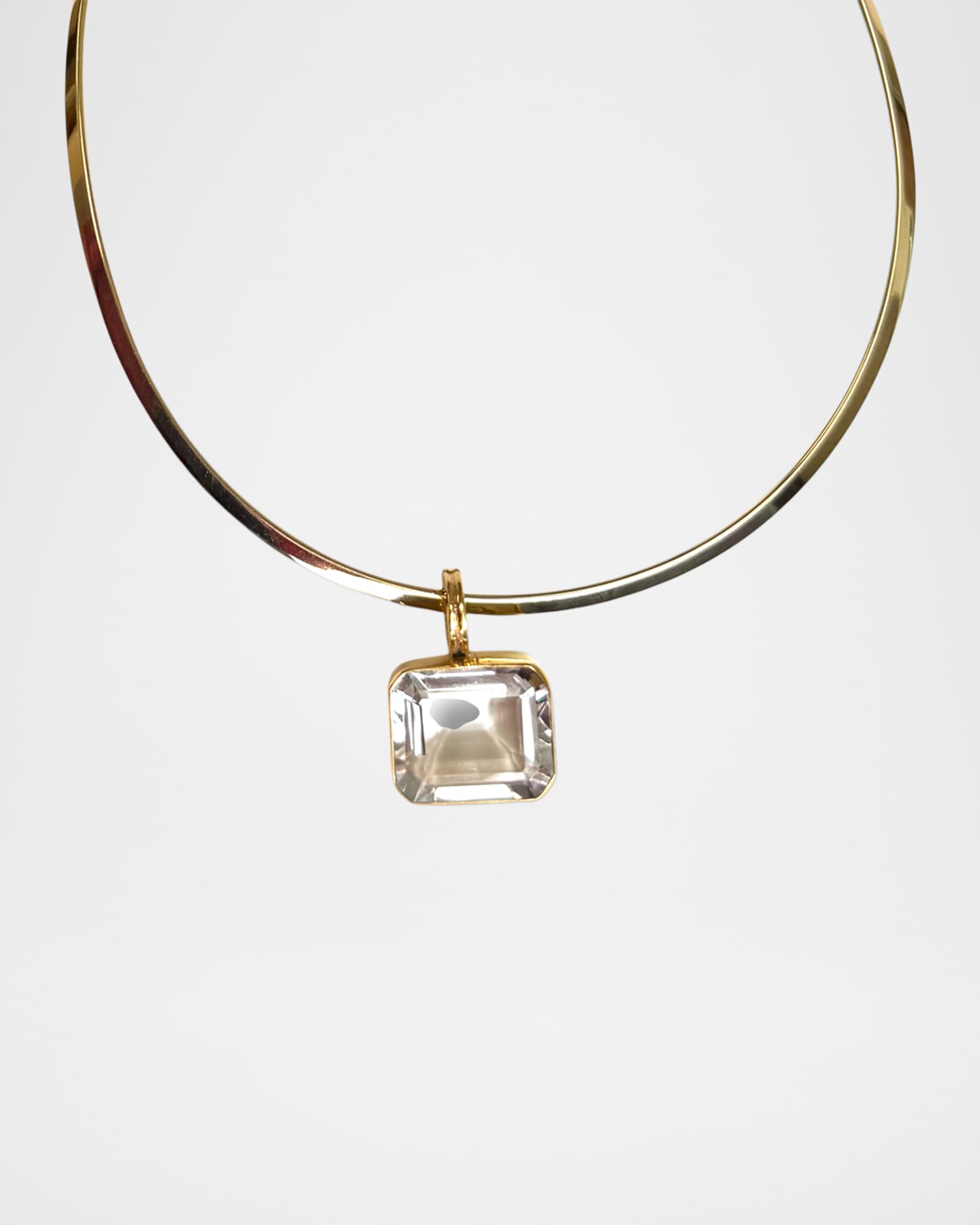 Dina Mackney East-West Emerald-Cut Quartz Collar | Neiman Marcus