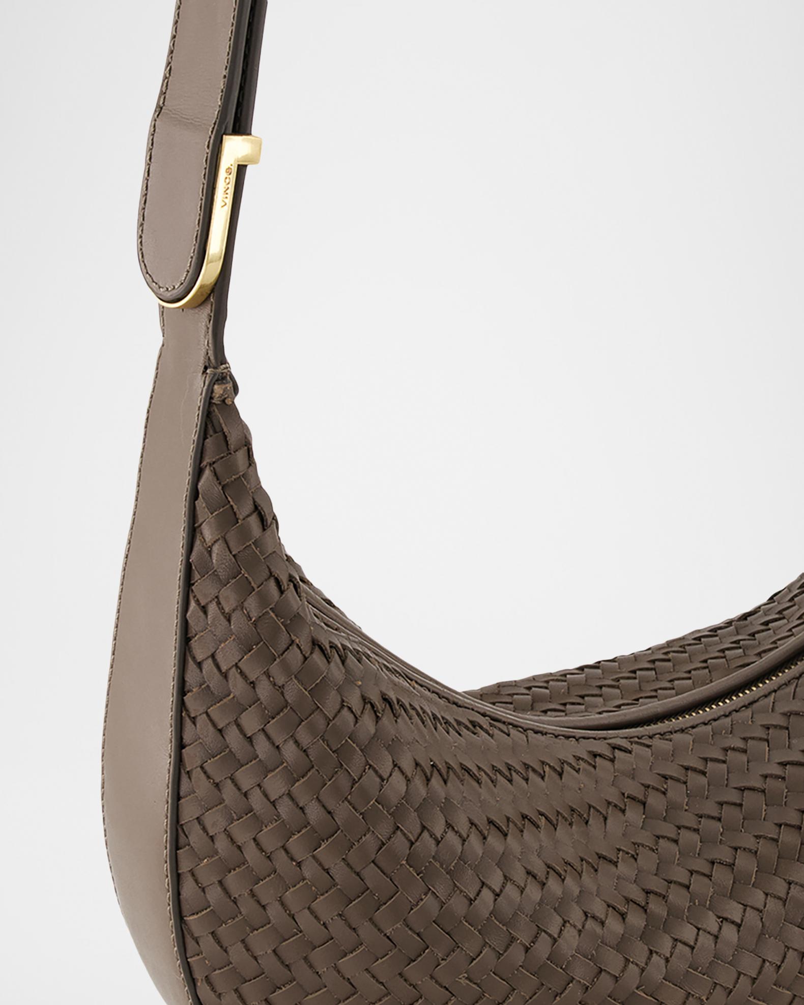 Vince Eris Small Woven Leather Hobo Bag | Neiman Marcus