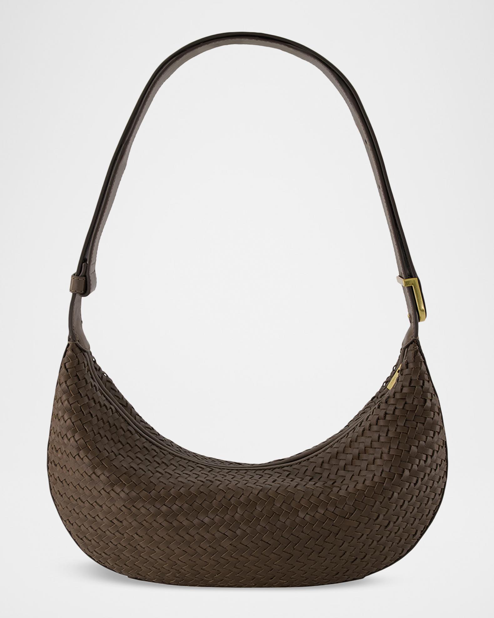 Vince Eris Small Woven Leather Hobo Bag | Neiman Marcus