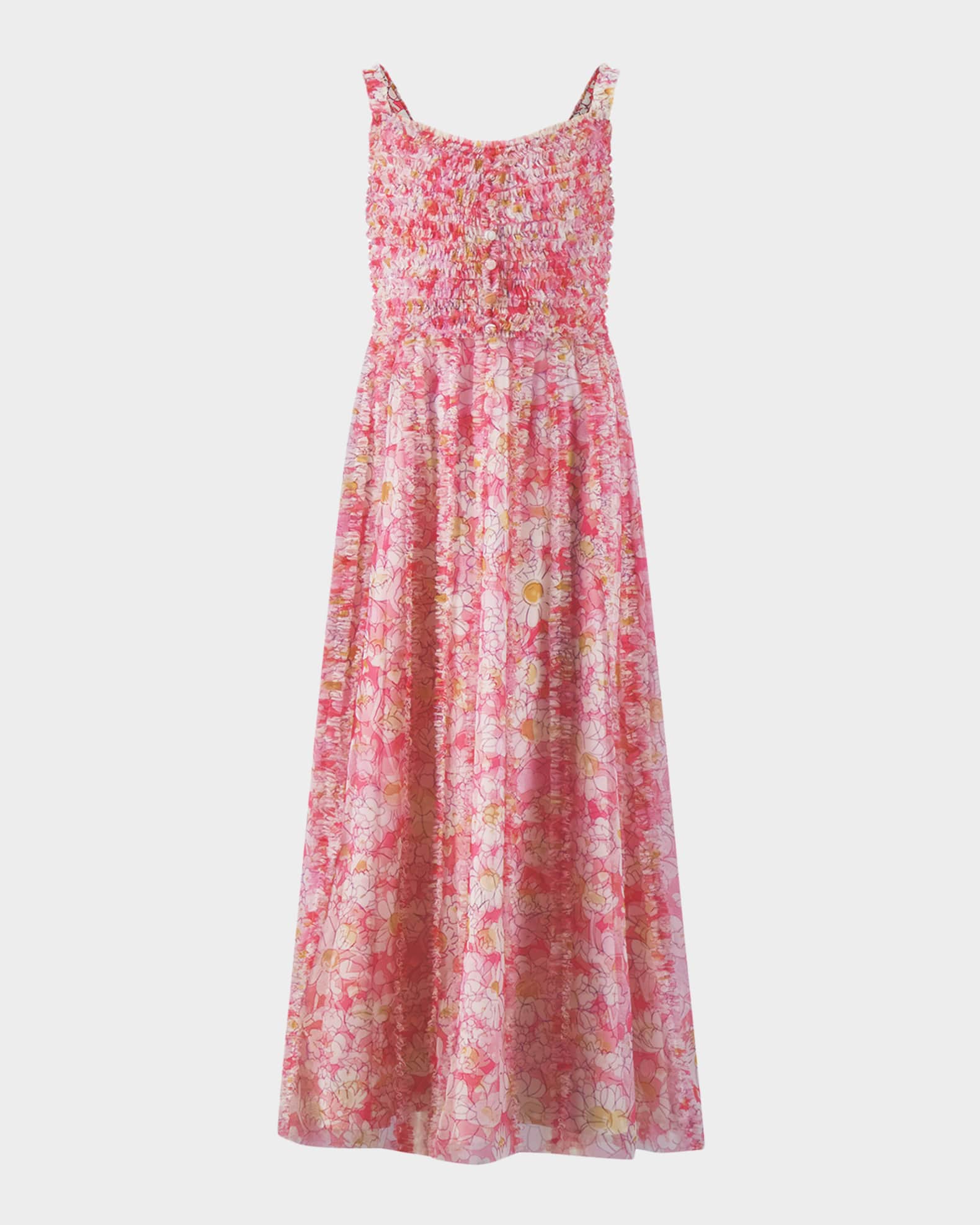 Mac Duggal Girl's Floral Print Ruffle Dress, Size 2-14 | Neiman Marcus